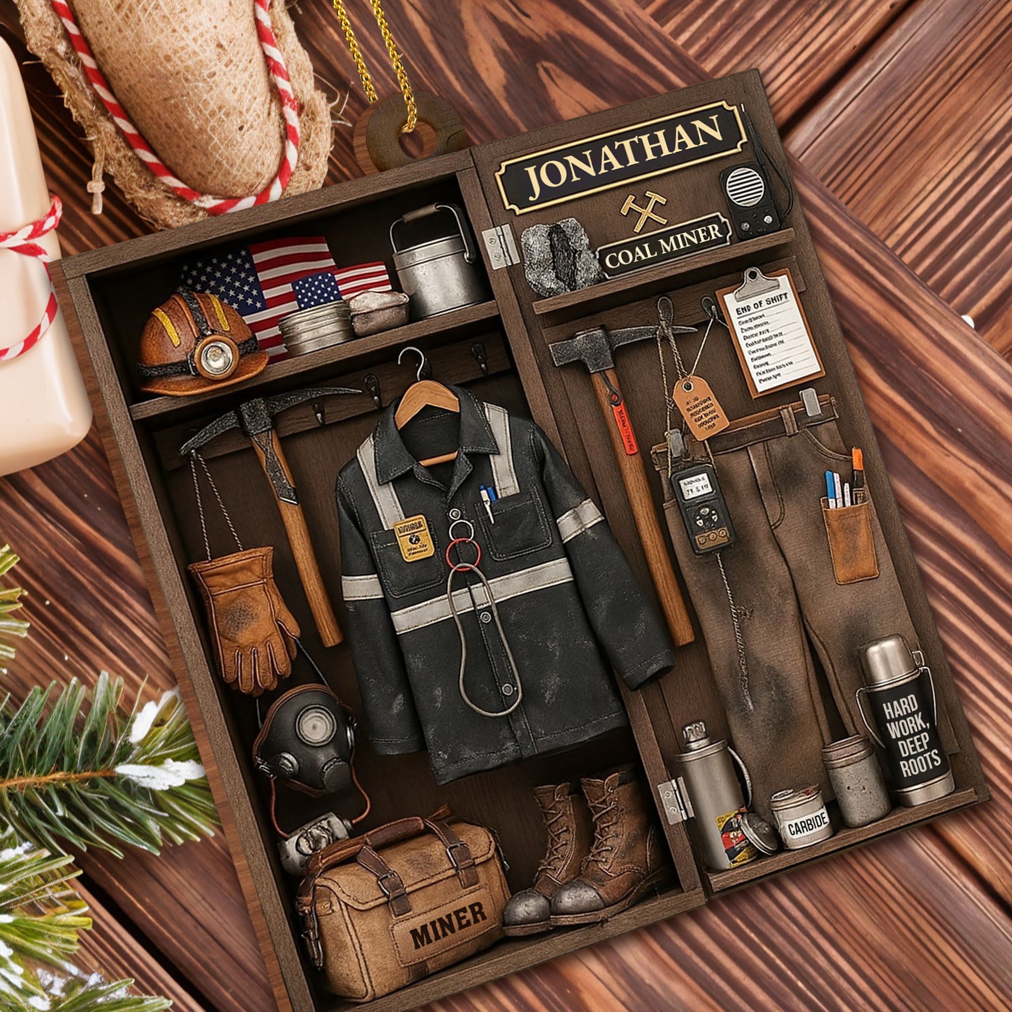 Best Wishes To My Dear Coal Miner, Custom Shaped Wood Ornament, Gift ...