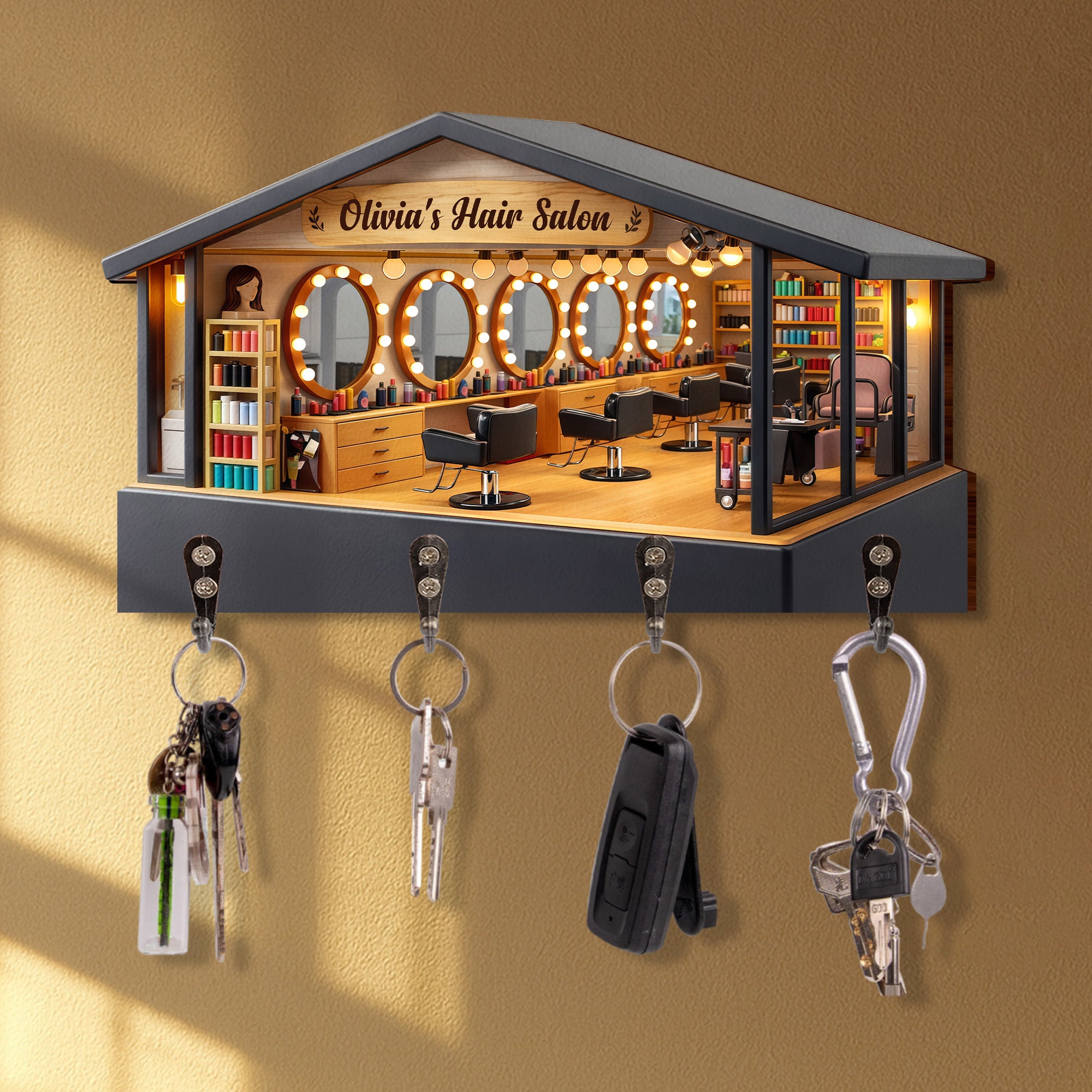 My Hair Salon, Personalized Key Holder, Gift For Hairstylists Lovers ...