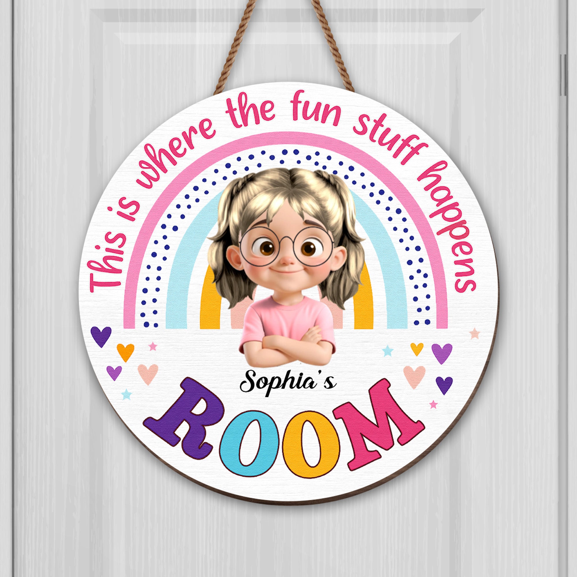 This Is Where The Fun Stuff Happens Rainbow Decor, Custom Shaped Wood ...