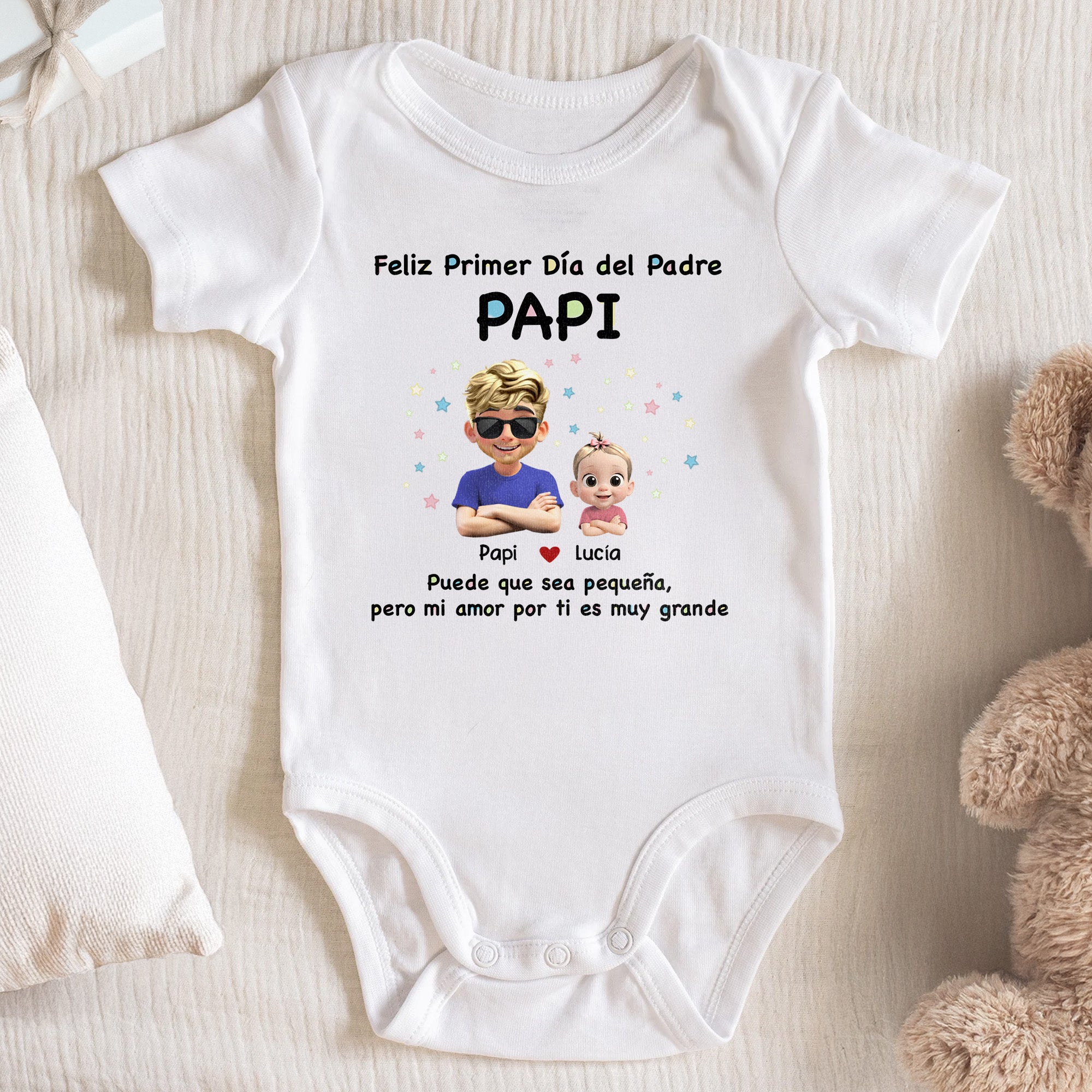 Feliz Primer Día del Padre Papi, Cartoon Figures, Personalized Custom ...
