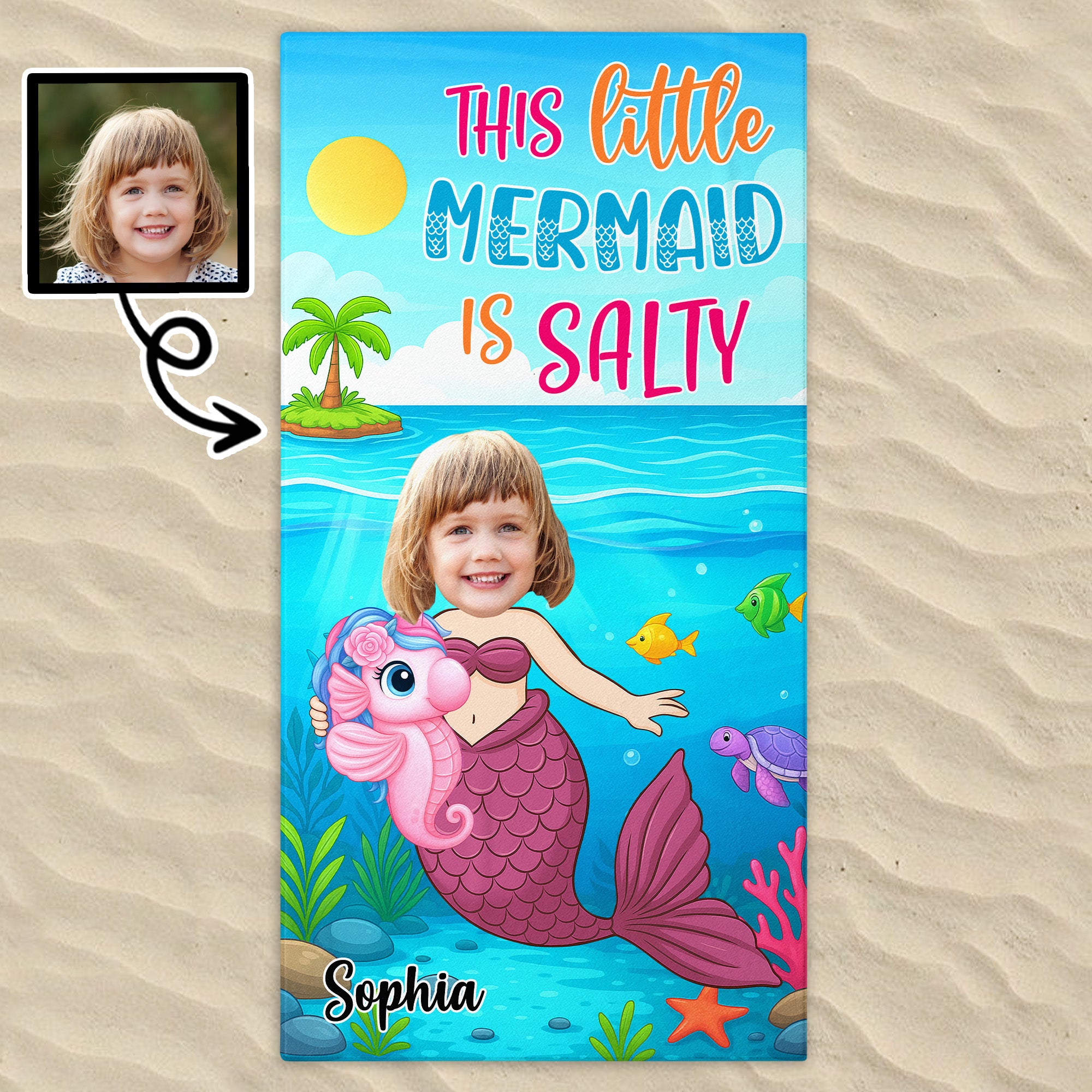 This Little Mermaid Is Salty With Tropical Beach Theme, Personalized ...