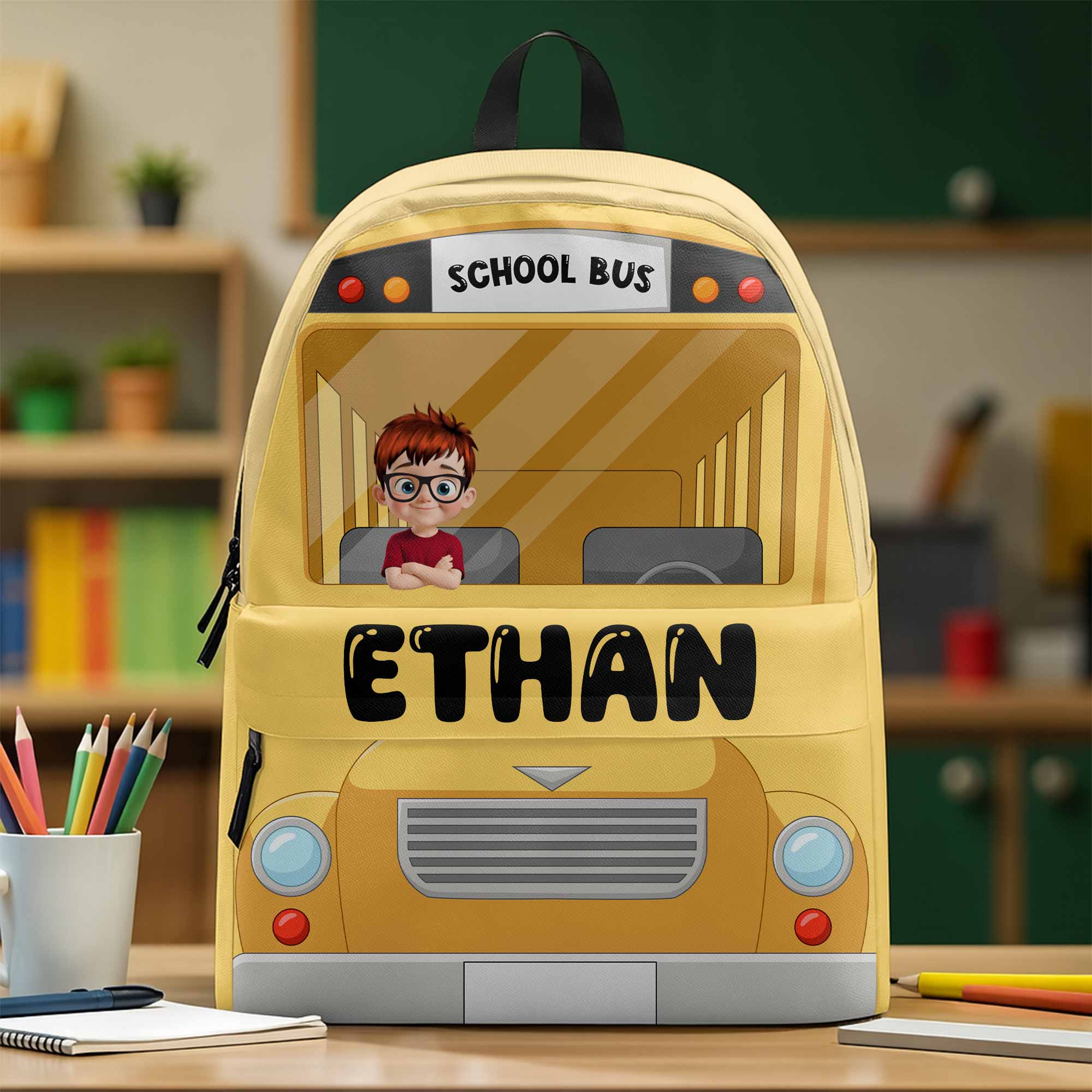 Cute School Bus Design Perfect For Kids,Personalized Kid Backpack,Gift ...