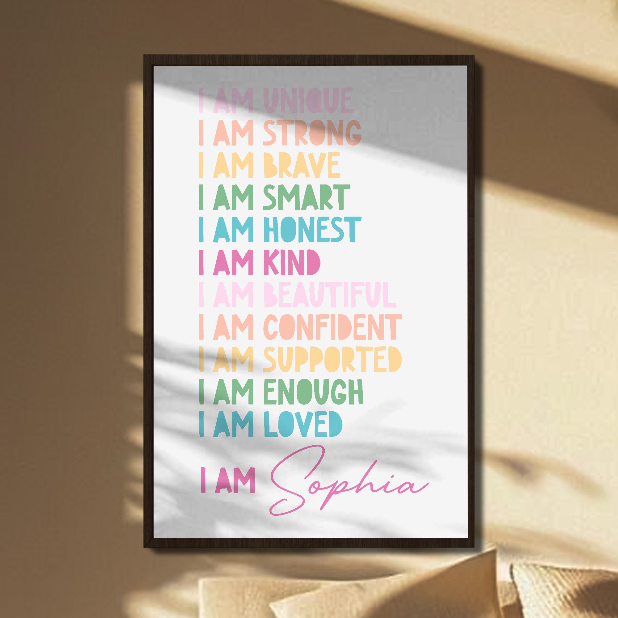 I Am Unique, I Am Strong, Inspirational Words Poster, Gift For Daughter ...