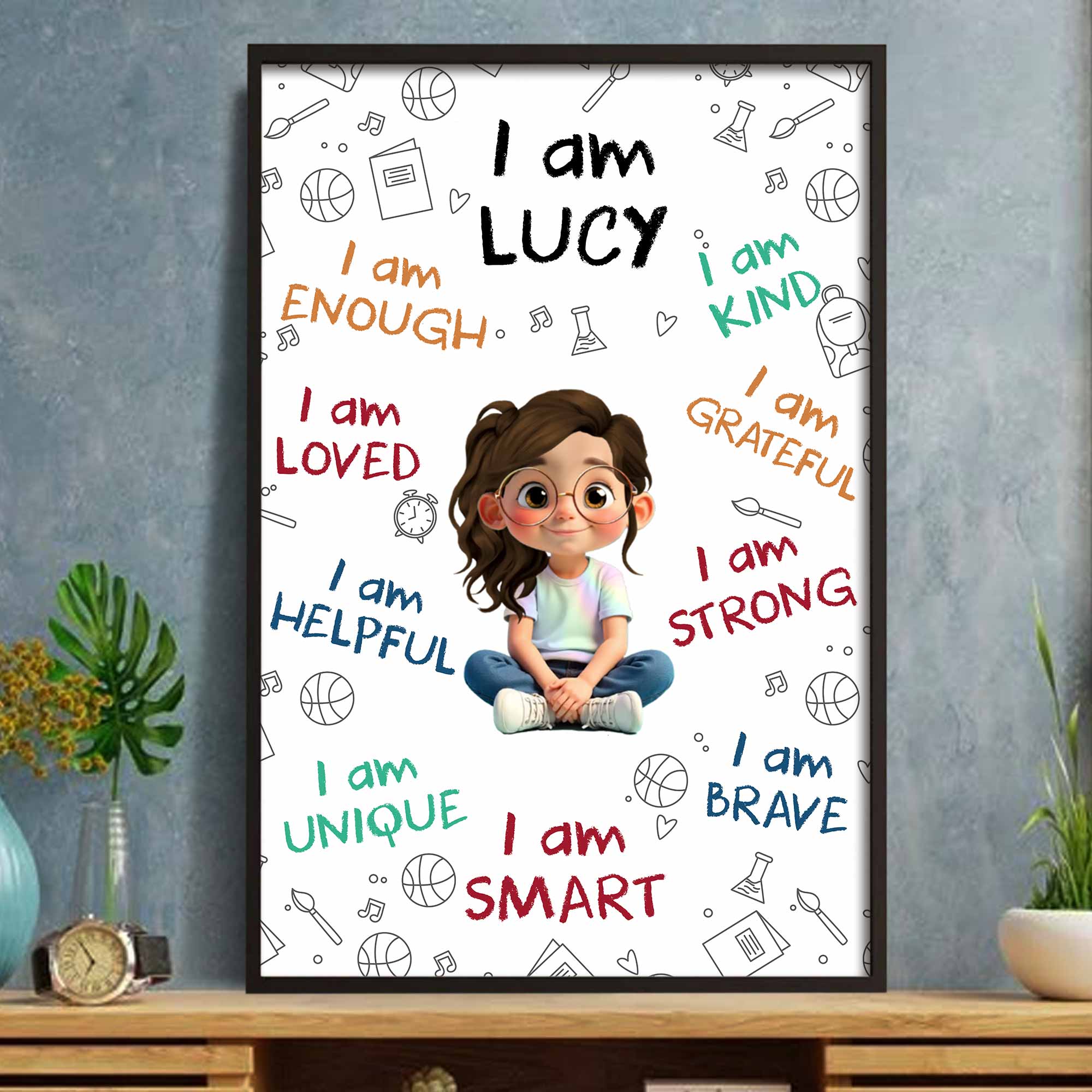 I Am Enough, Loved, Helpful, Unique, Smart,Vertical Poster,Gift For ...