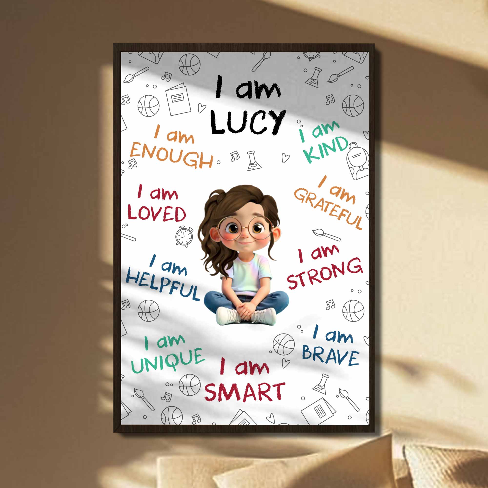 I Am Enough, Loved, Helpful, Unique, Smart,Vertical Poster,Gift For ...