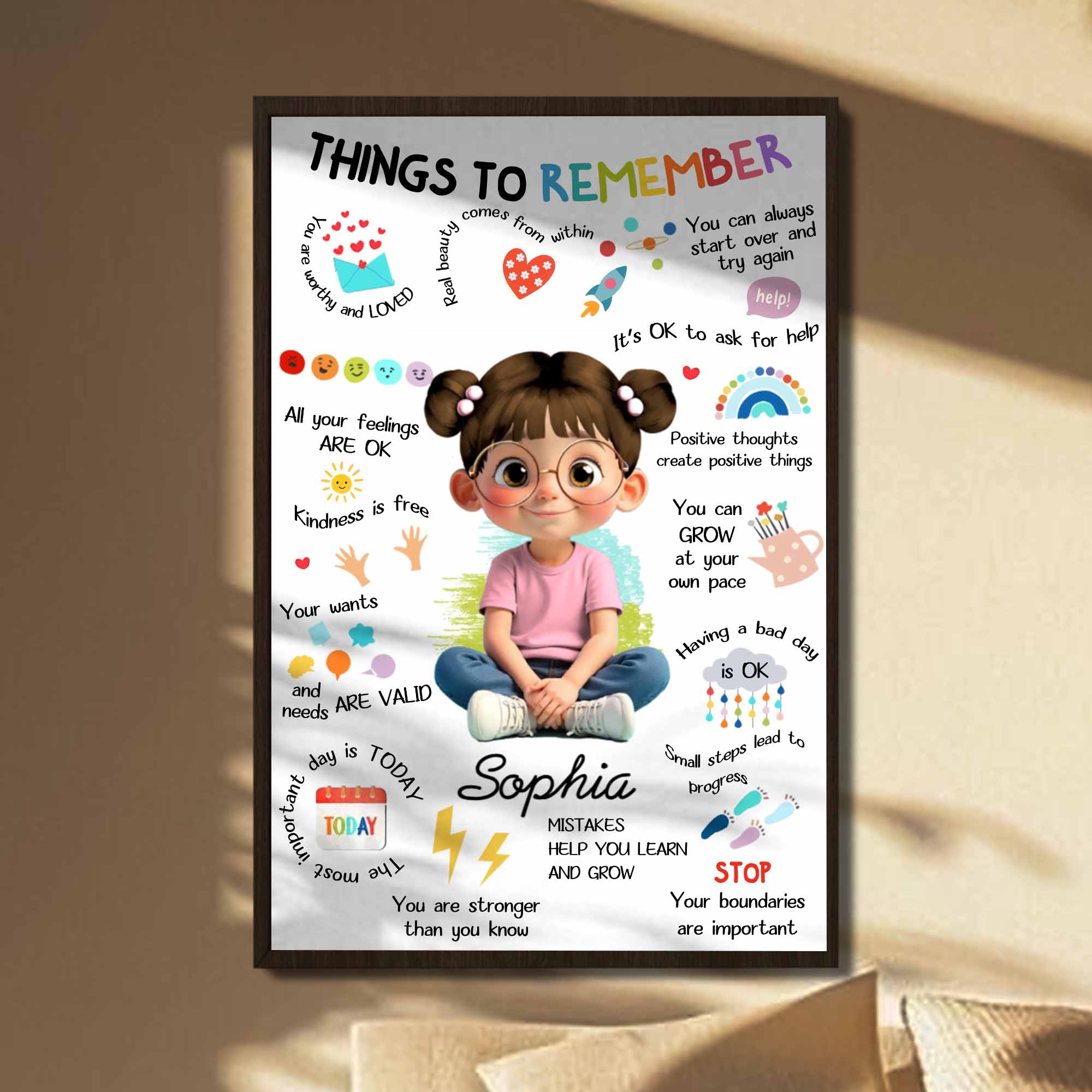 Things To Remember Positive Thoughts And Growth,Vertical Poster,Gift ...