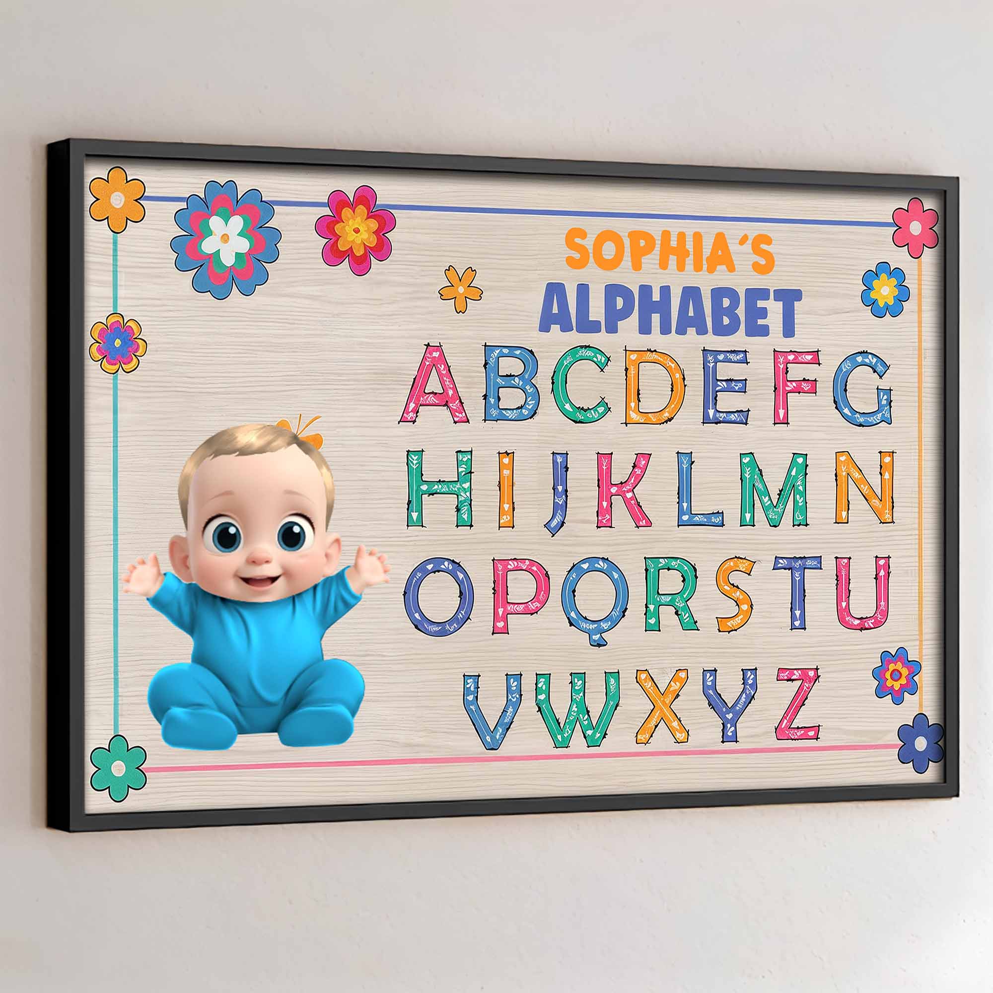 Sophia's Alphabet With Colorful Letters And Cute Baby, Personalized ...