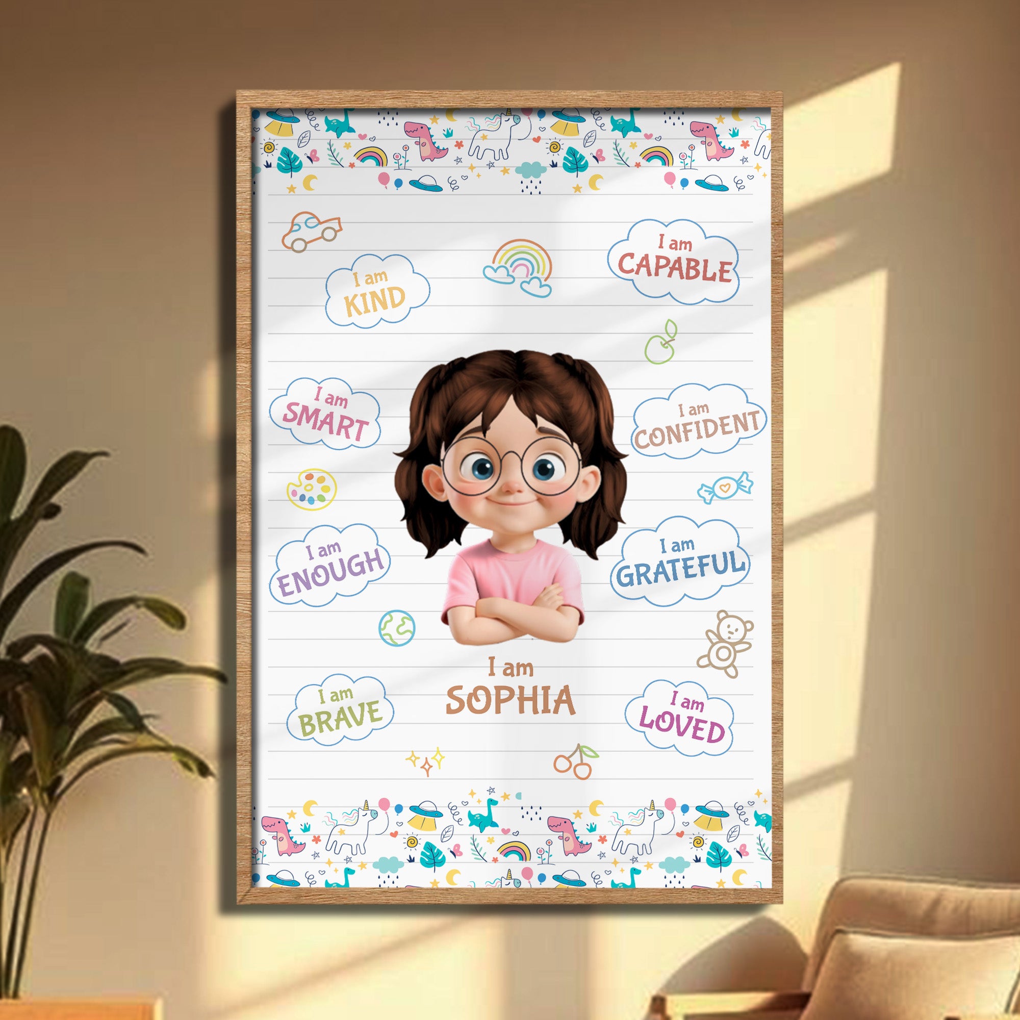 I Am Kind, Smart, Capable, Loved Encouragement Poster, Personalized ...