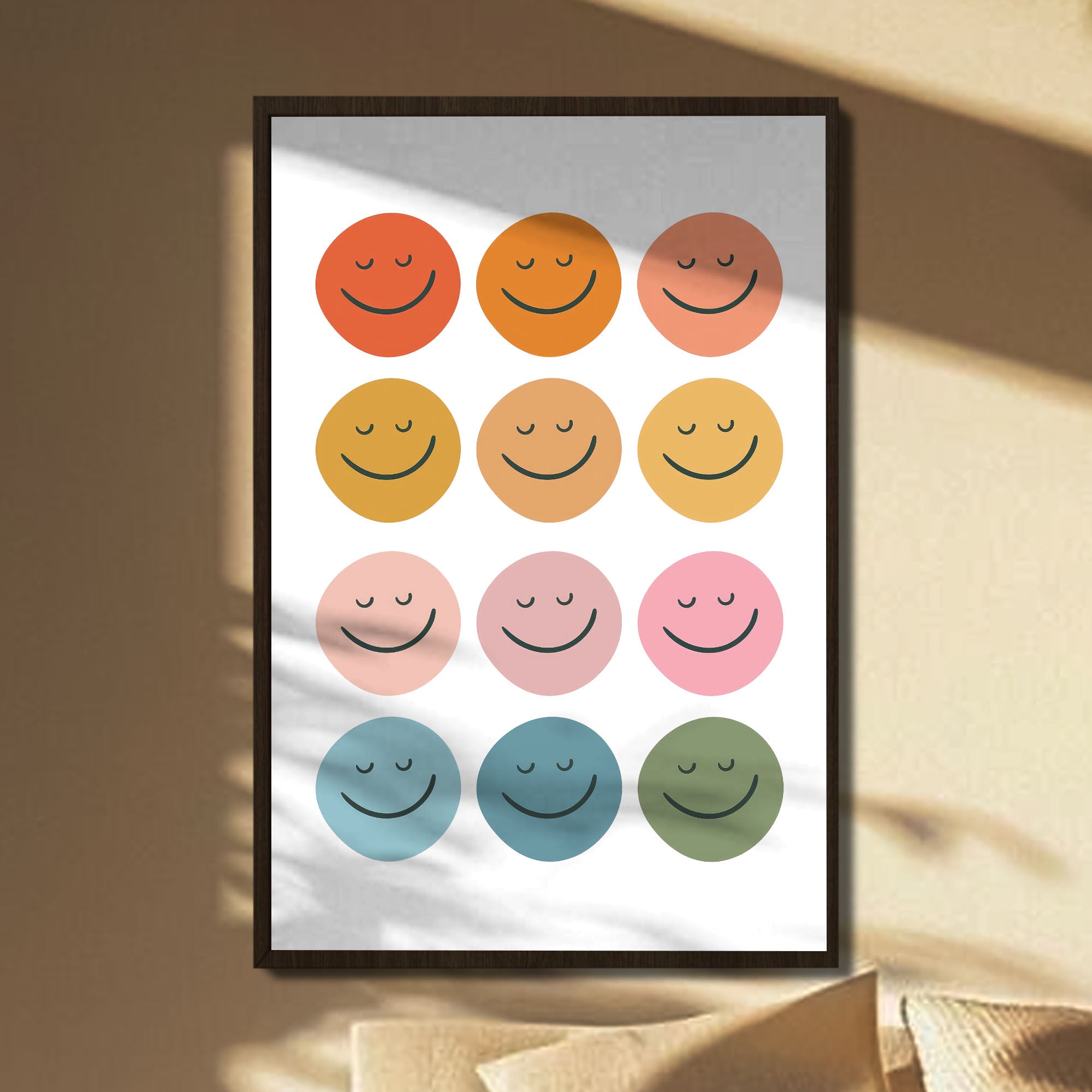Bring Positivity With Array Of Smiley Faces, Custom Vertical Poster ...