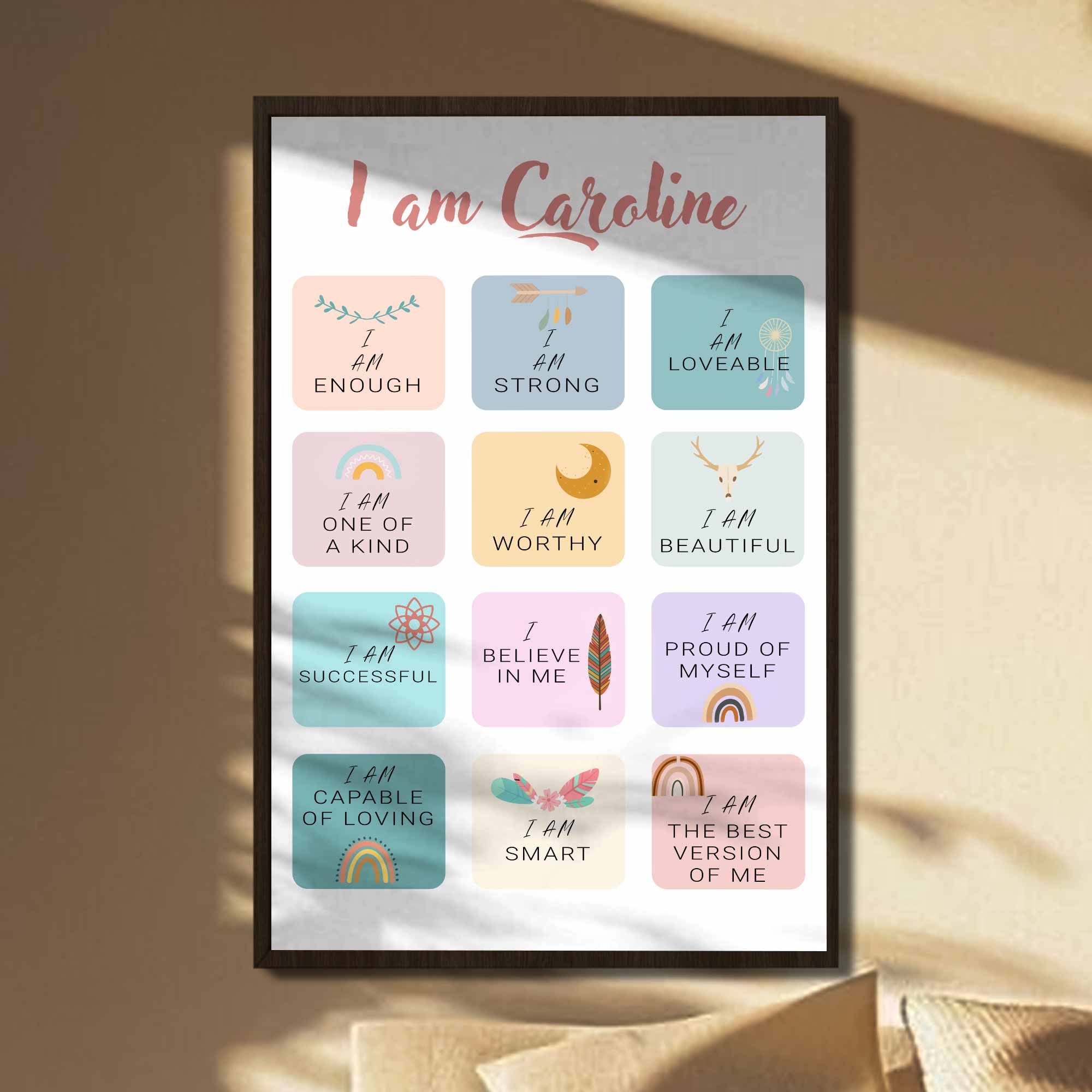 I Am Lovable, Beautiful, Successful - Self Affirmation Poster,Custom ...