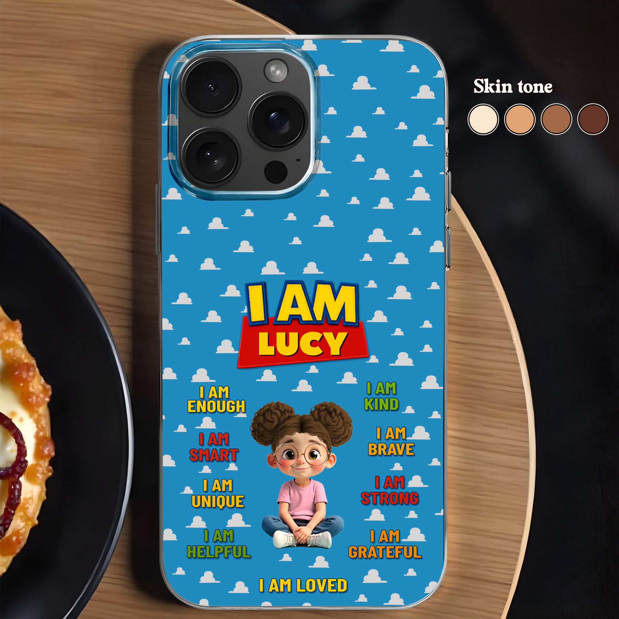 I Am Lucy, Positive Affirmation Cloud Design, Personalized Clear Phone ...