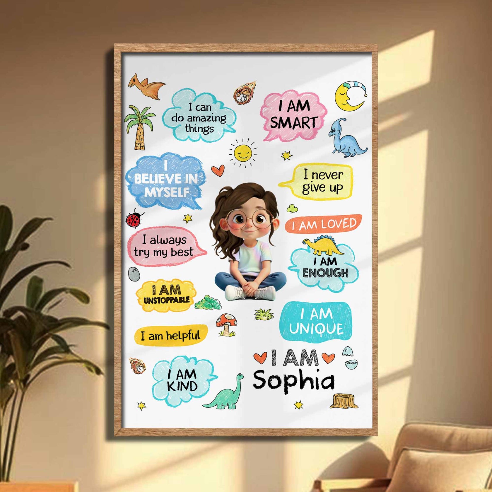 I Am Smart, Loved, Enough, Believe In Myself Poster,Personalized Custom ...