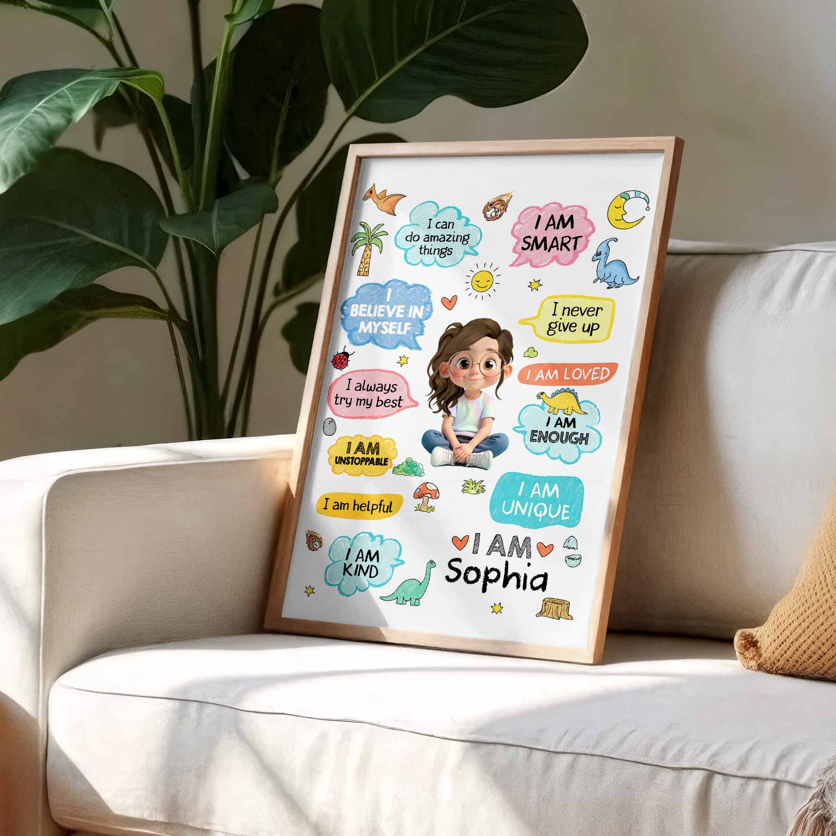 I Am Smart, Loved, Enough, Believe In Myself Poster,Personalized Custom ...