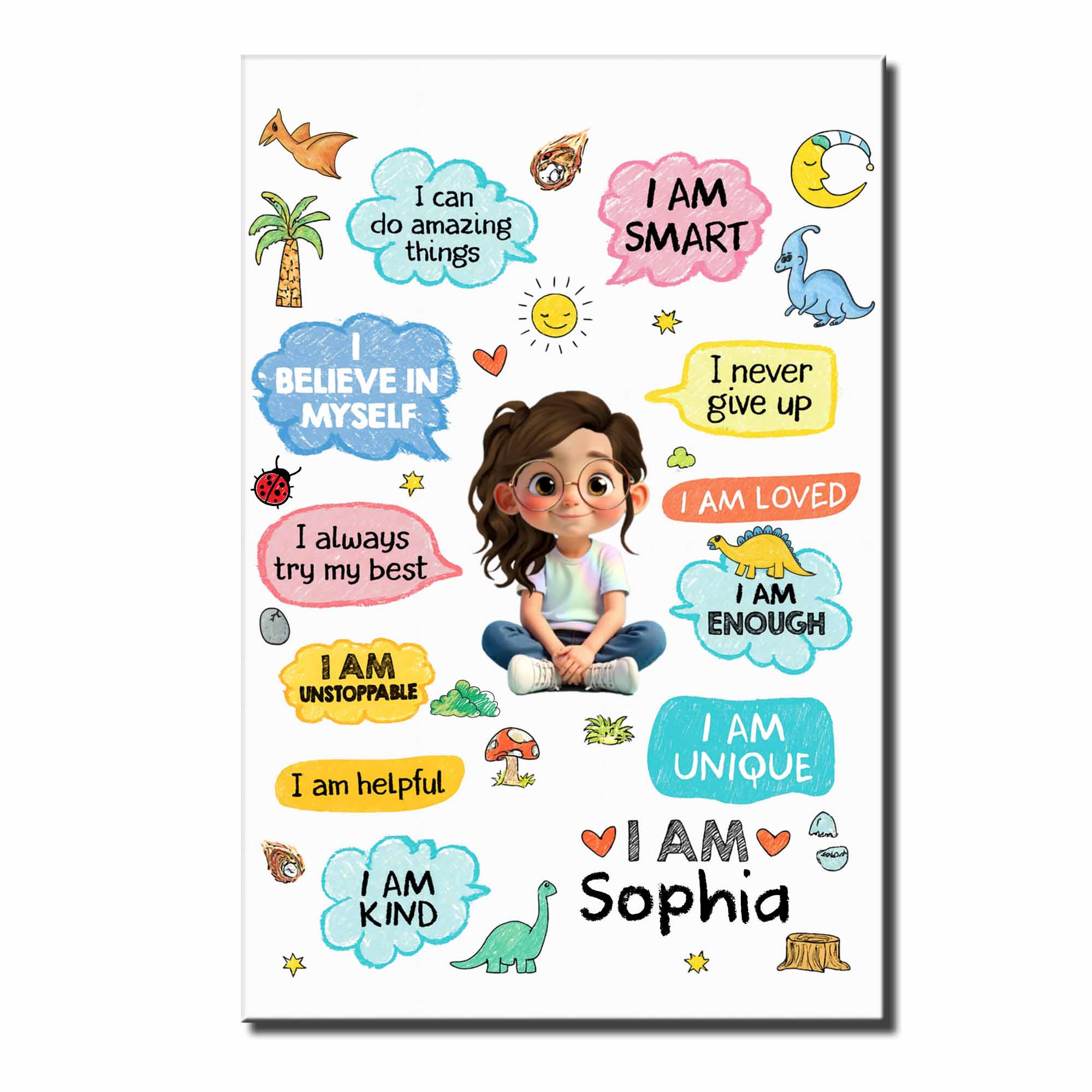 I Am Smart, Loved, Enough, Believe In Myself Poster,Personalized Custom ...