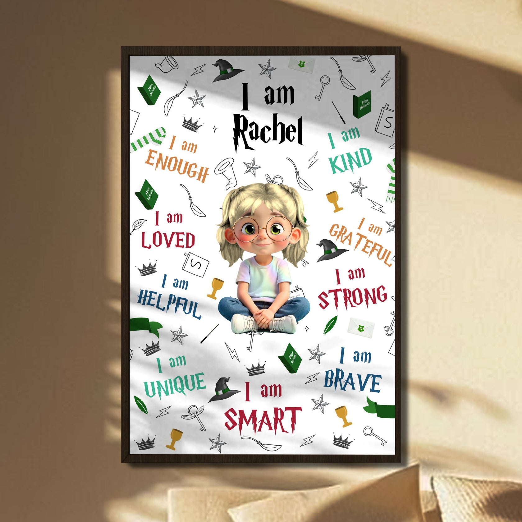 I Am Strong, I Am Smart, I Am Brave, Poster for Girls, Gift For ...