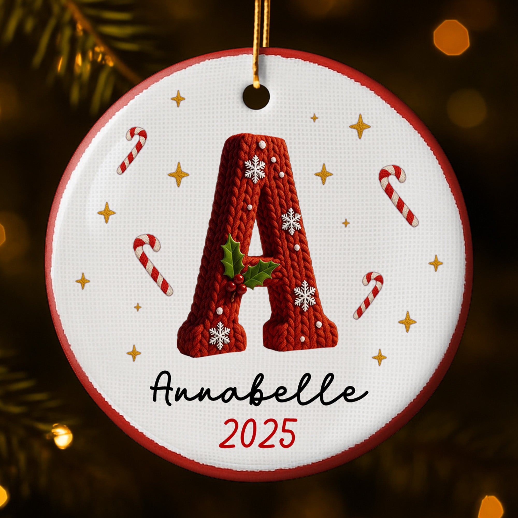 A Cozy Holiday Message With Festive Candy Canes, Personalized Custom ...