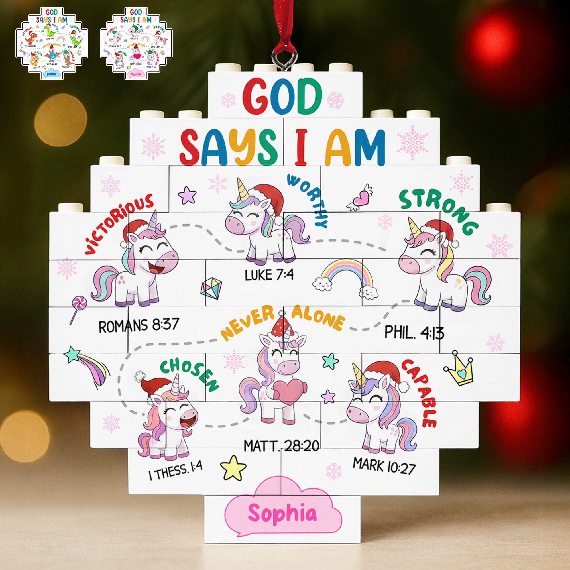 God Says I Am Victorious, Worthy, Strong, Custom Circle Puzzle Ornament ...