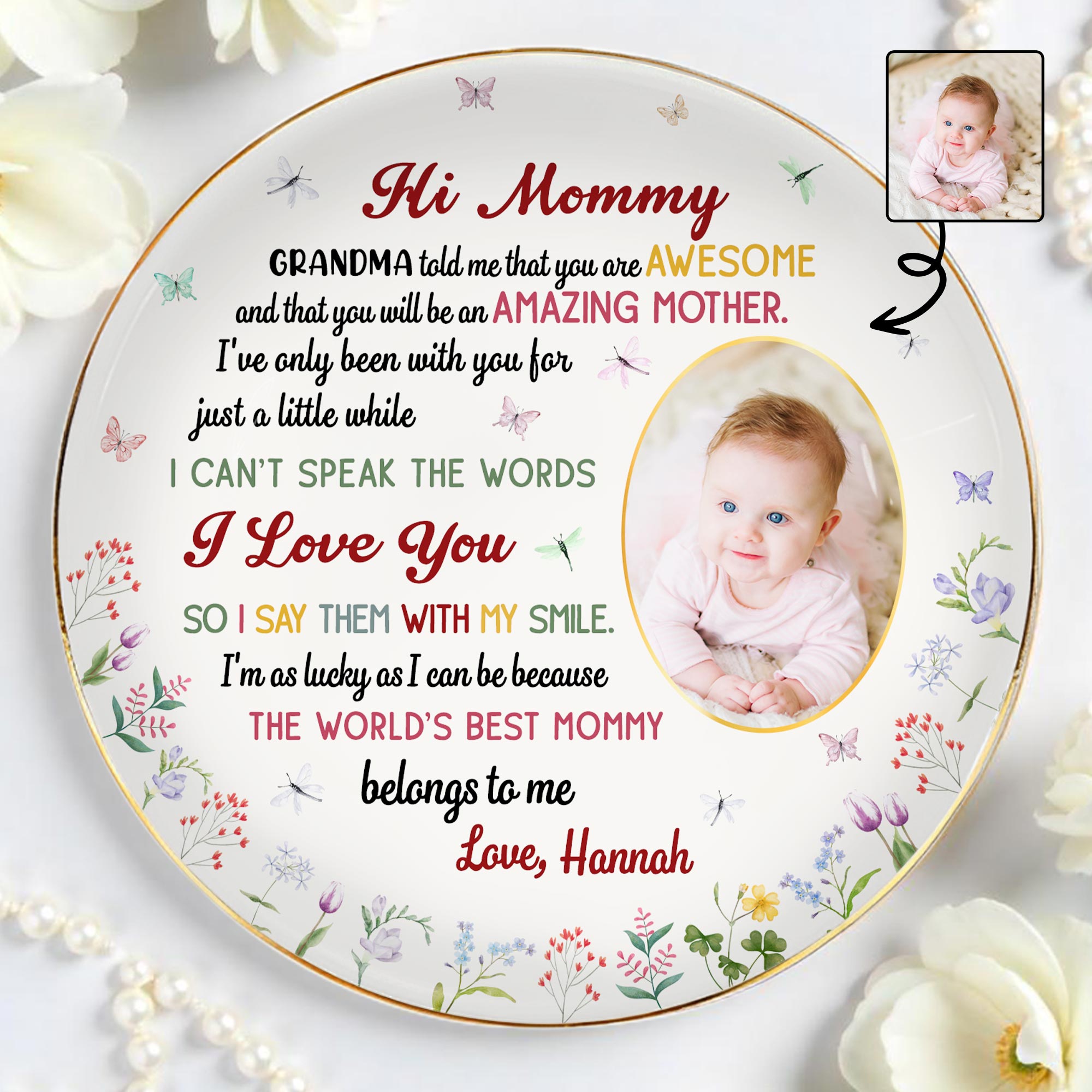 Hi Mommy, World's Best Mommy Belongs To Me, Ceramic Jewelry Dish, Gift ...