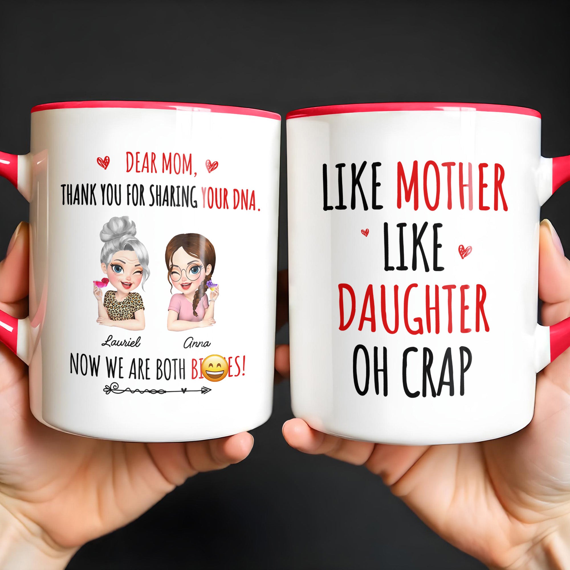 Dear Mom, Thank You For Sharing Your DNA, Accent Mug, Gift for Moms and ...