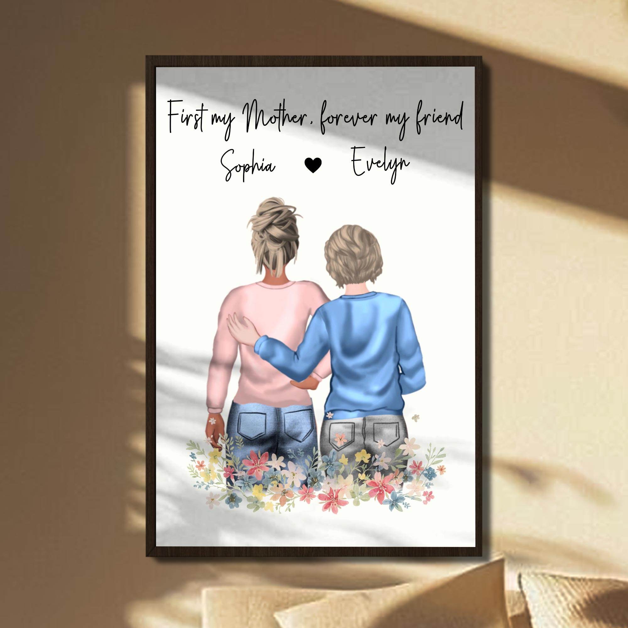 First My Mother Forever My Friend With Floral Design, Personalized ...