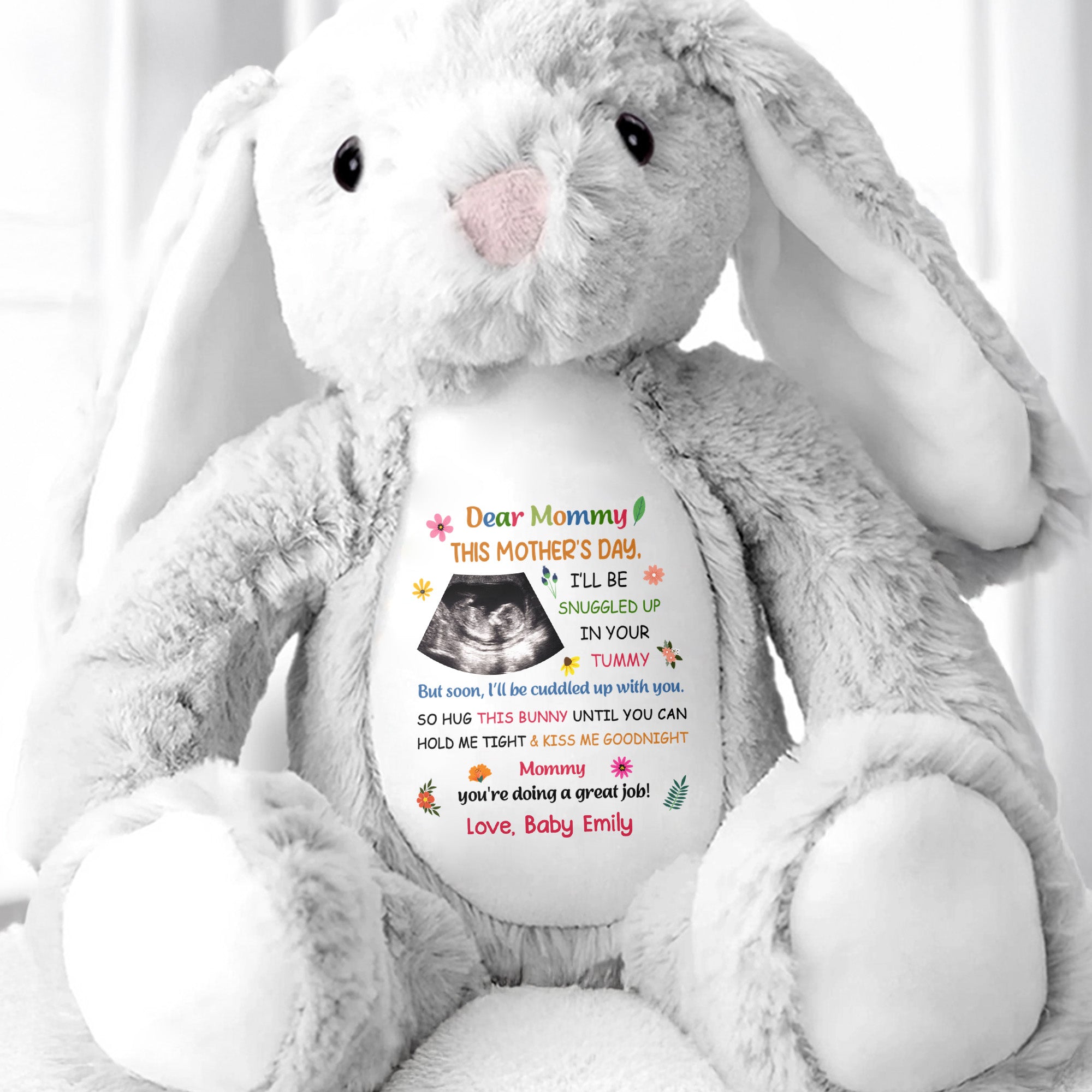 Dear Mommy, This Mother's Day Bunny, Personalized Stuffed Bunny, Gift ...