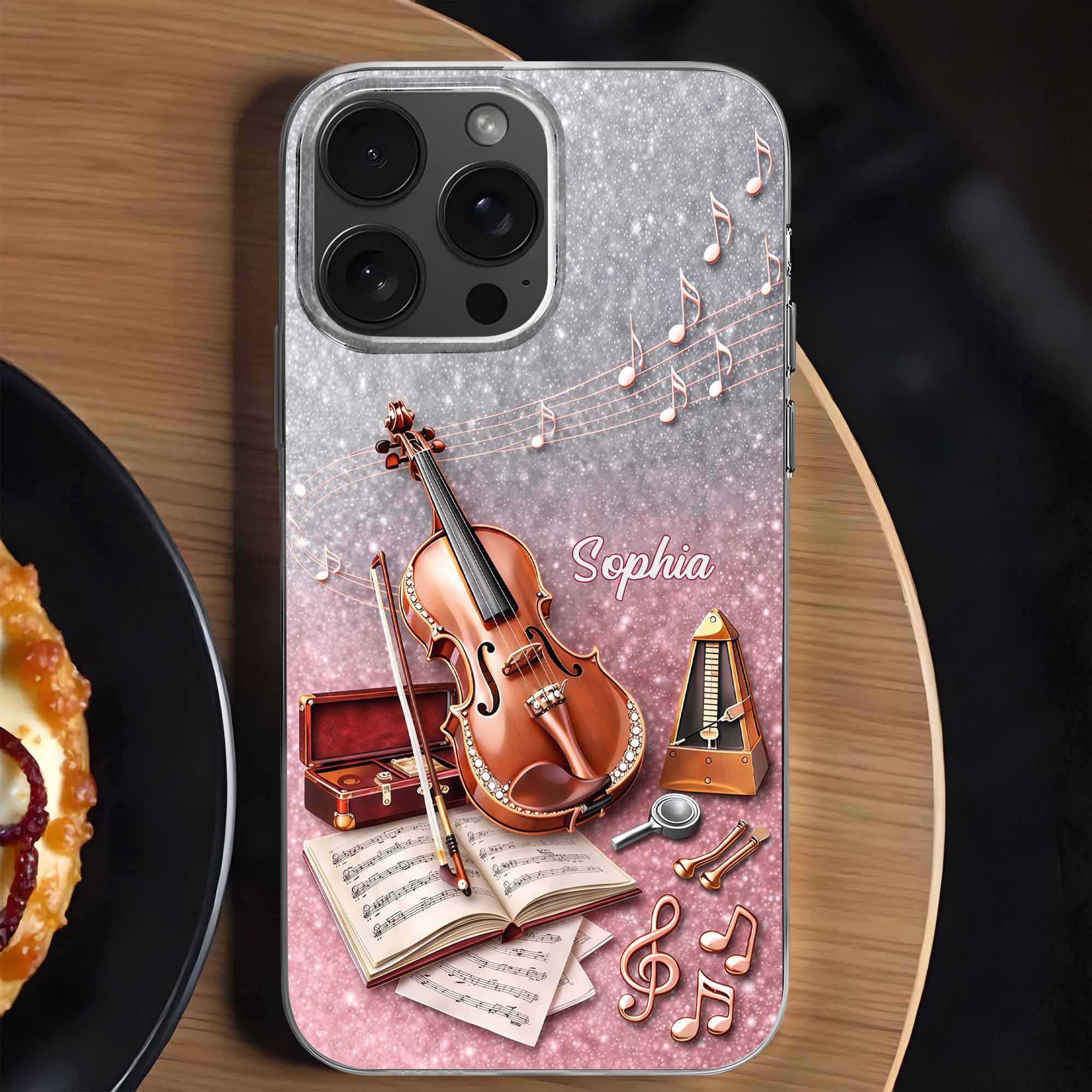 A World Of Music Violin, Personalized Clear Phone Case, Gift For ...