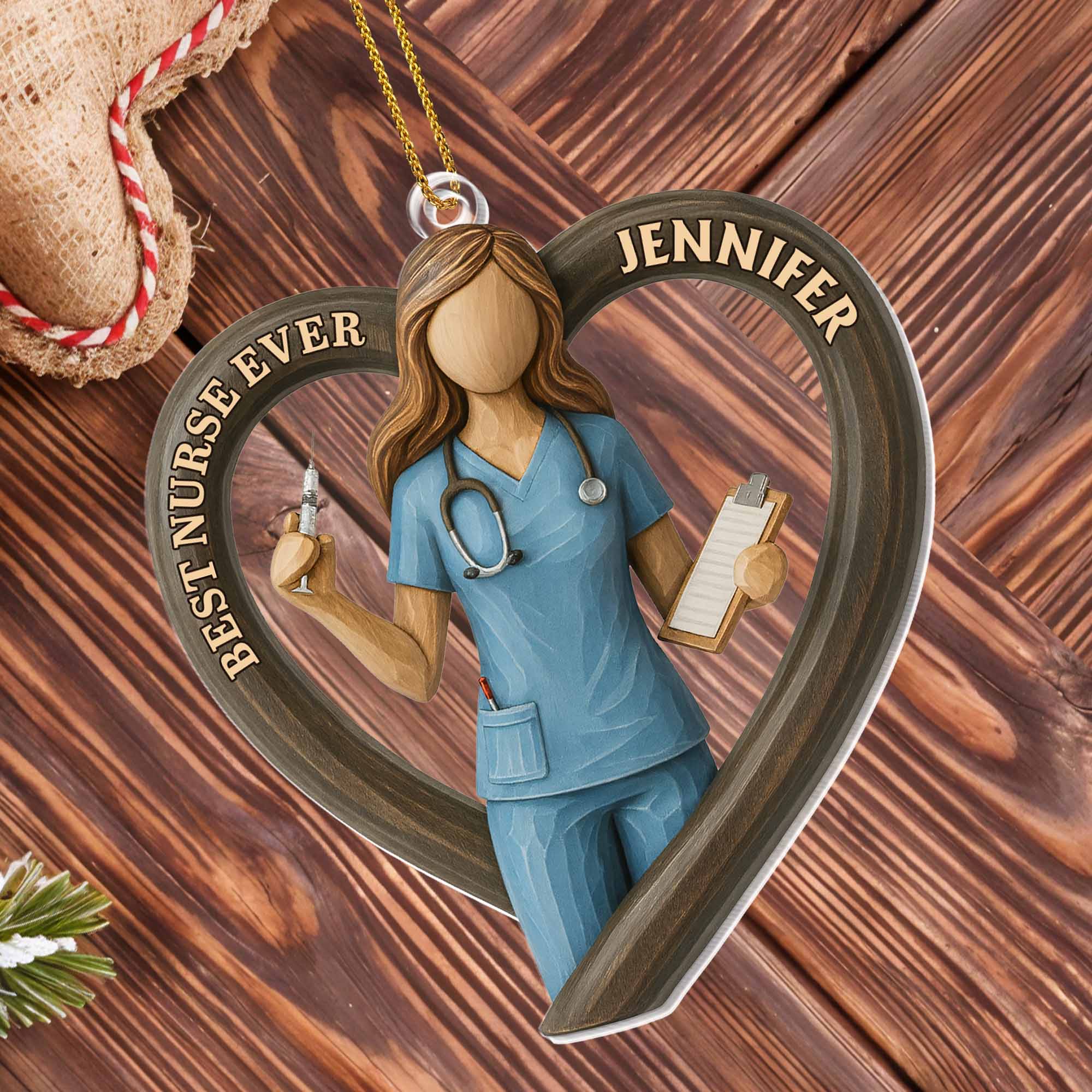 Best Nurse Ever With Stethoscope And Clipboard,Custom Acrylic Ornament ...