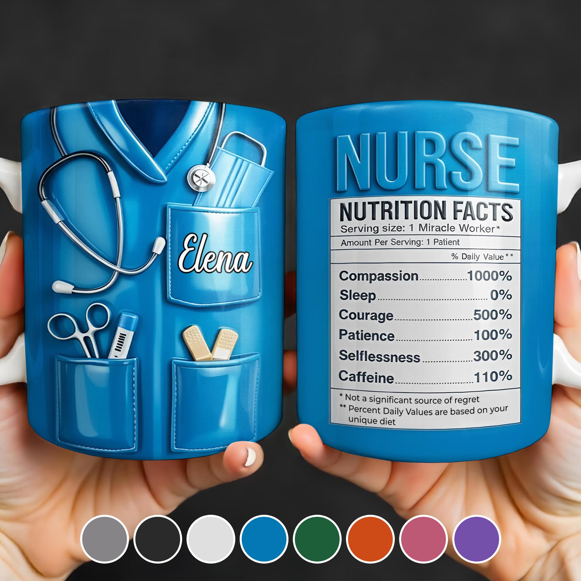 Nurse Nutrition Facts Compassion, Sleep, Courage Mug, Gift For Nurses ...