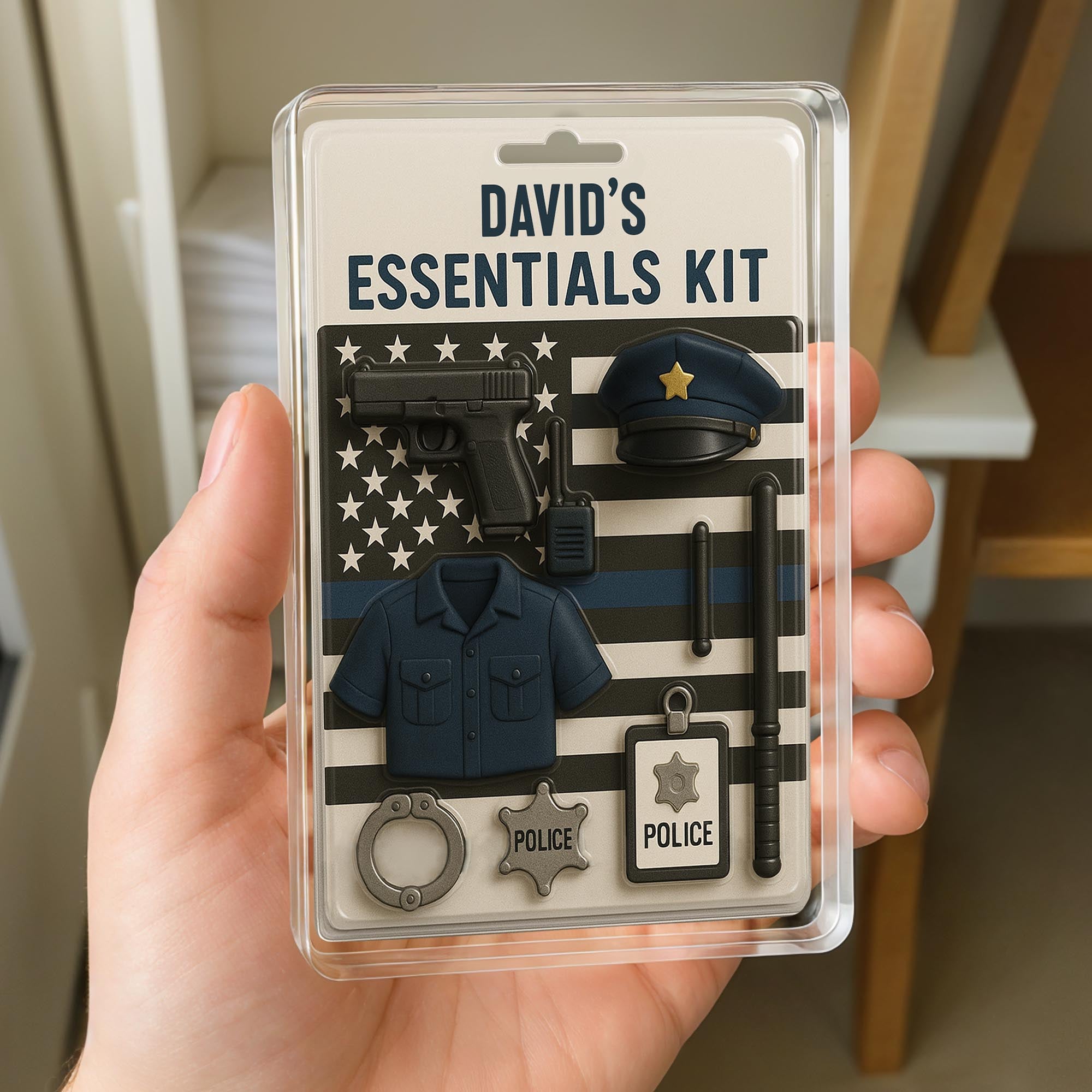 David's Essentials Kit, Police Uniform, Badge, Gun, Personalized Custom ...