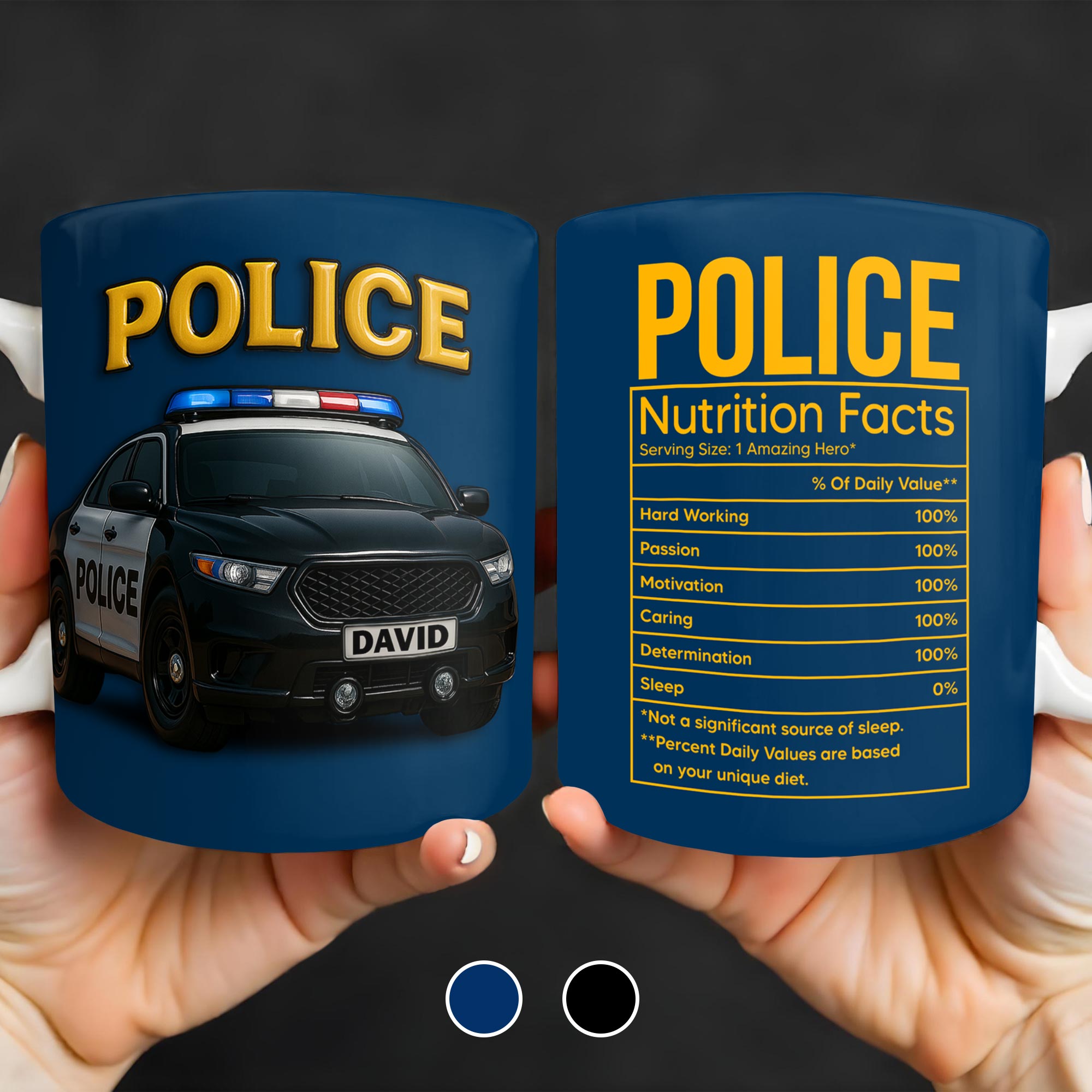 Police Nutrition Facts, Police Car And Police Badge, Personalized ...
