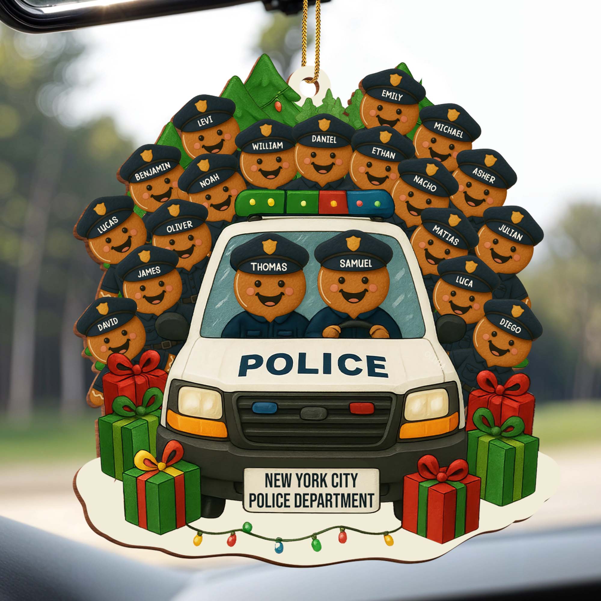 Celebrate Our Heroes With A Festive Police Car Ornament,Custom Wood ...