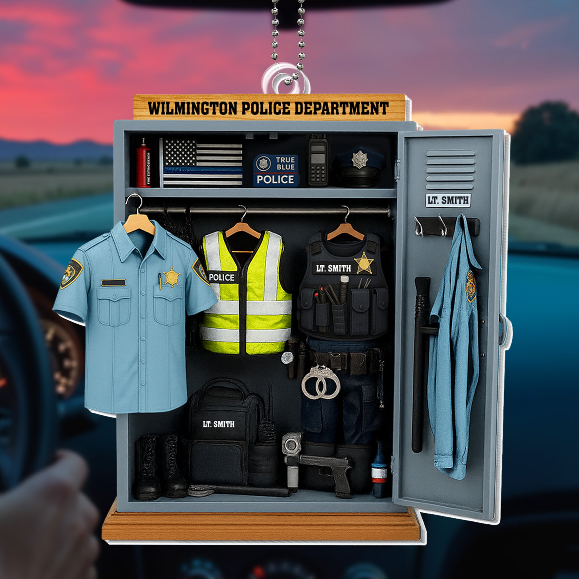 True Blue Police, Wilmington Police Department Gear, Car Hanging ...