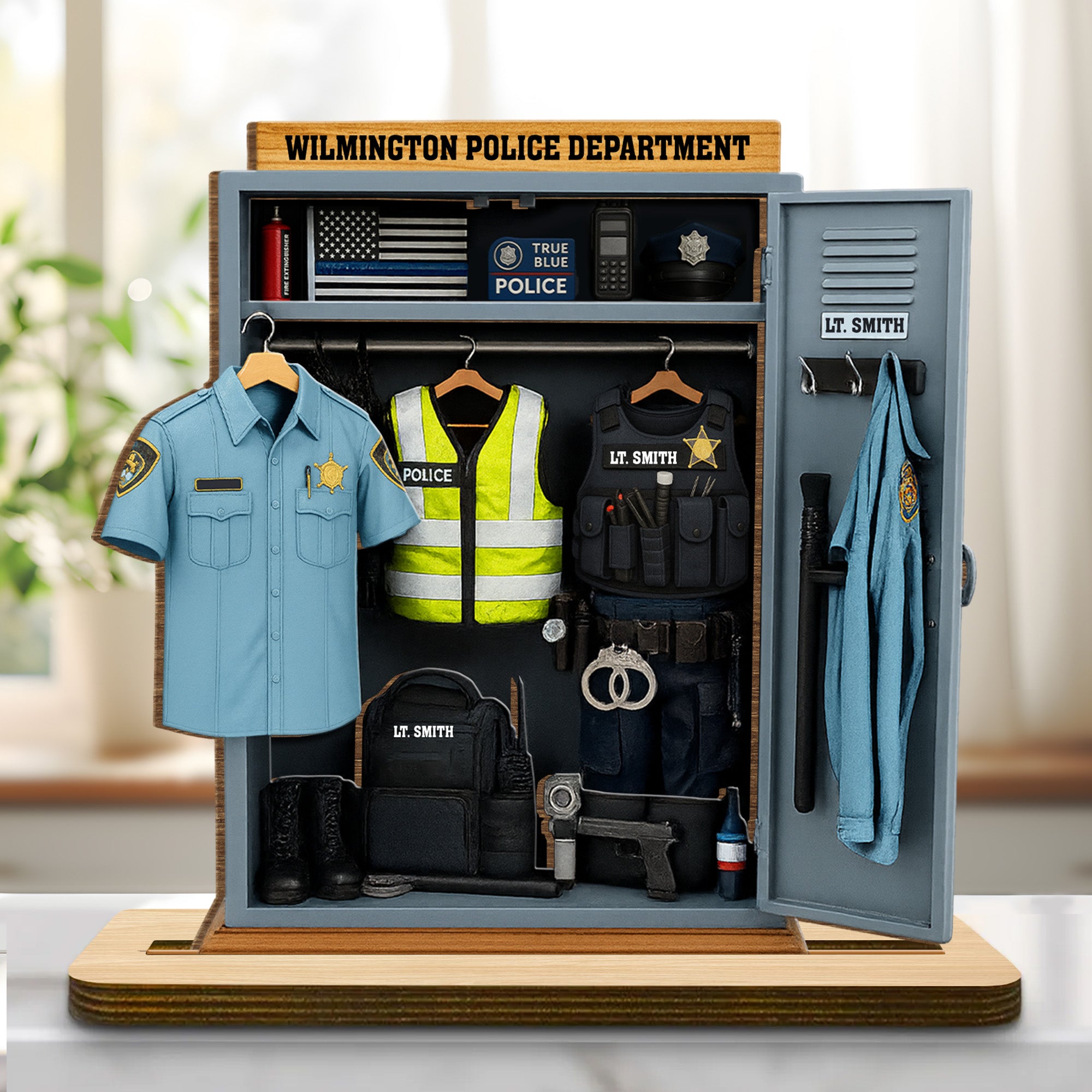 Honor Duty Sacrifice, Police Uniform And Badge Tribute, Custom Plaque ...