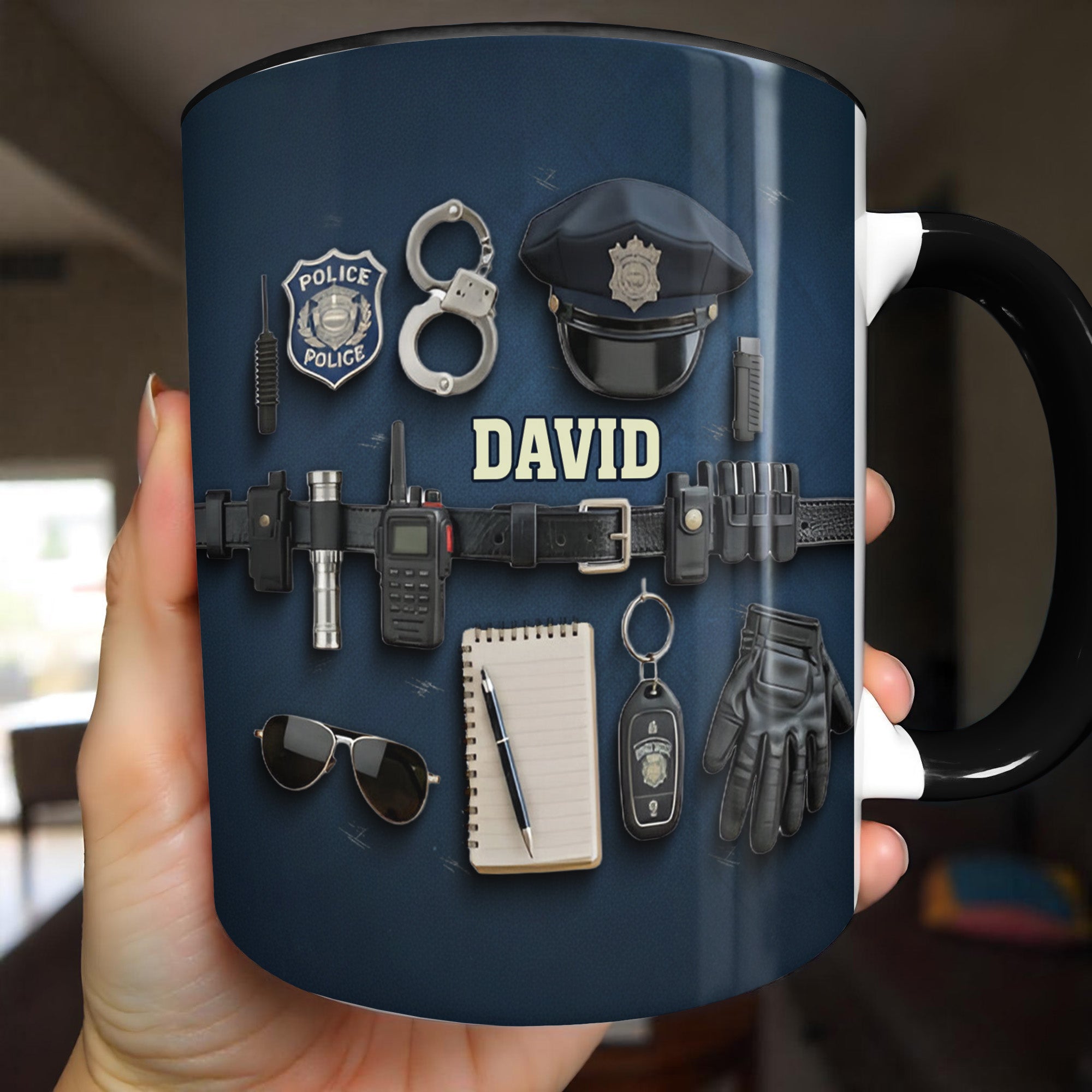 Personalized Police Officer Gear Custom Accent Mug, Gift For Law ...