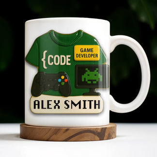 Code, Game Developer, Personalized Custom Coffee Mug, Gift for Gamers ...