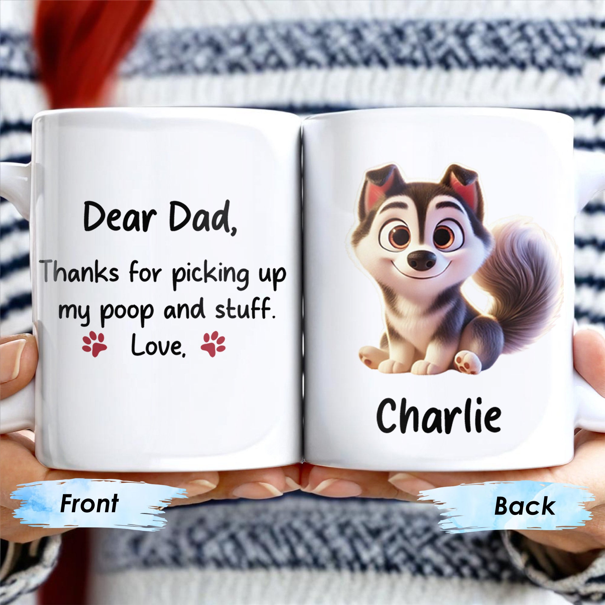 Dear Dad Thanks For Picking Up My Poop - Dog Lovers Personalized Custom ...