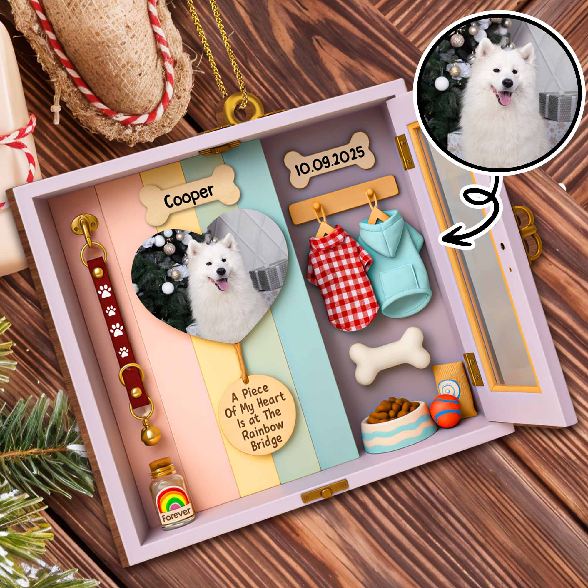 A Piece Of My Heart, Rainbow And Dog Memorabilia, Custom Wood Ornament ...