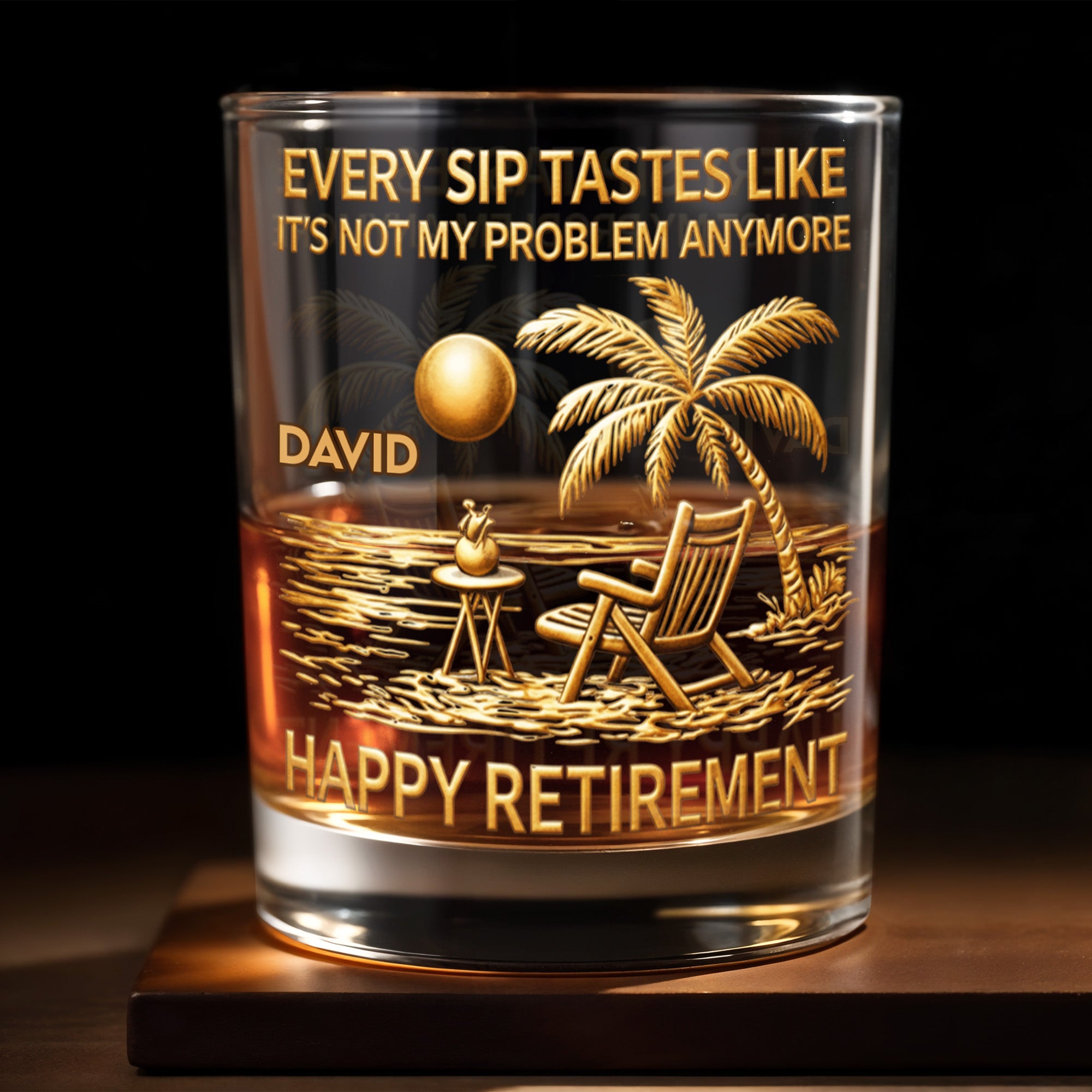 Every Sip Tastes Like Happy Retirement, Palm Trees Beach Chair Sun ...