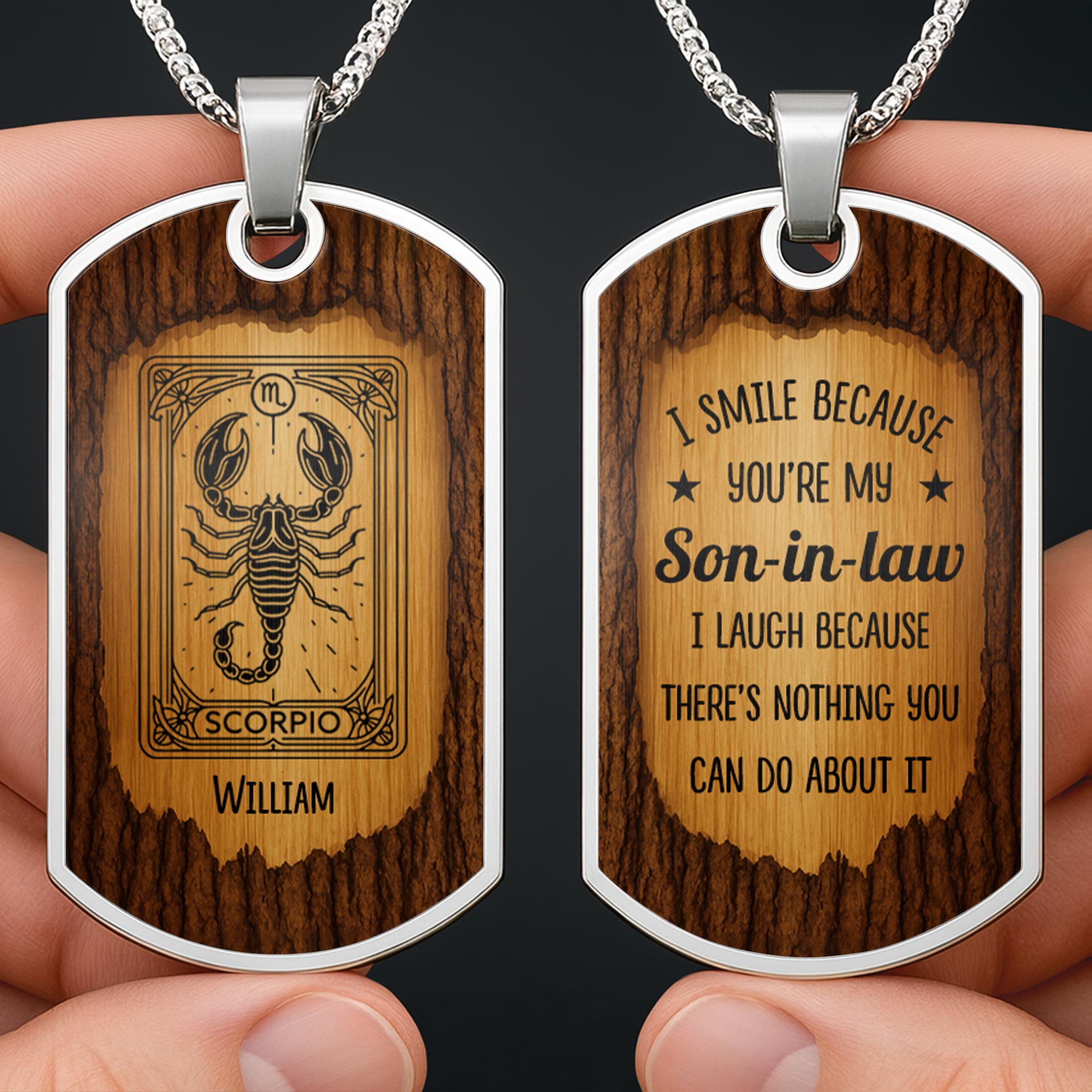 Scorpio Zodiac Sign Engraved Dog Tag, Personalized Custom Dog Tag ...