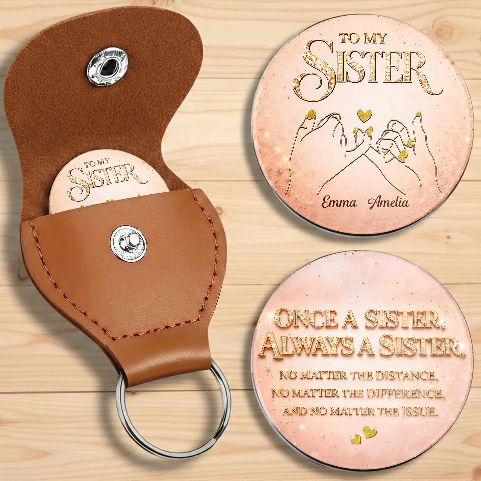 To My Sister Pinky Swear Hands, Personalized Pocket Hug, Sister Gift ...
