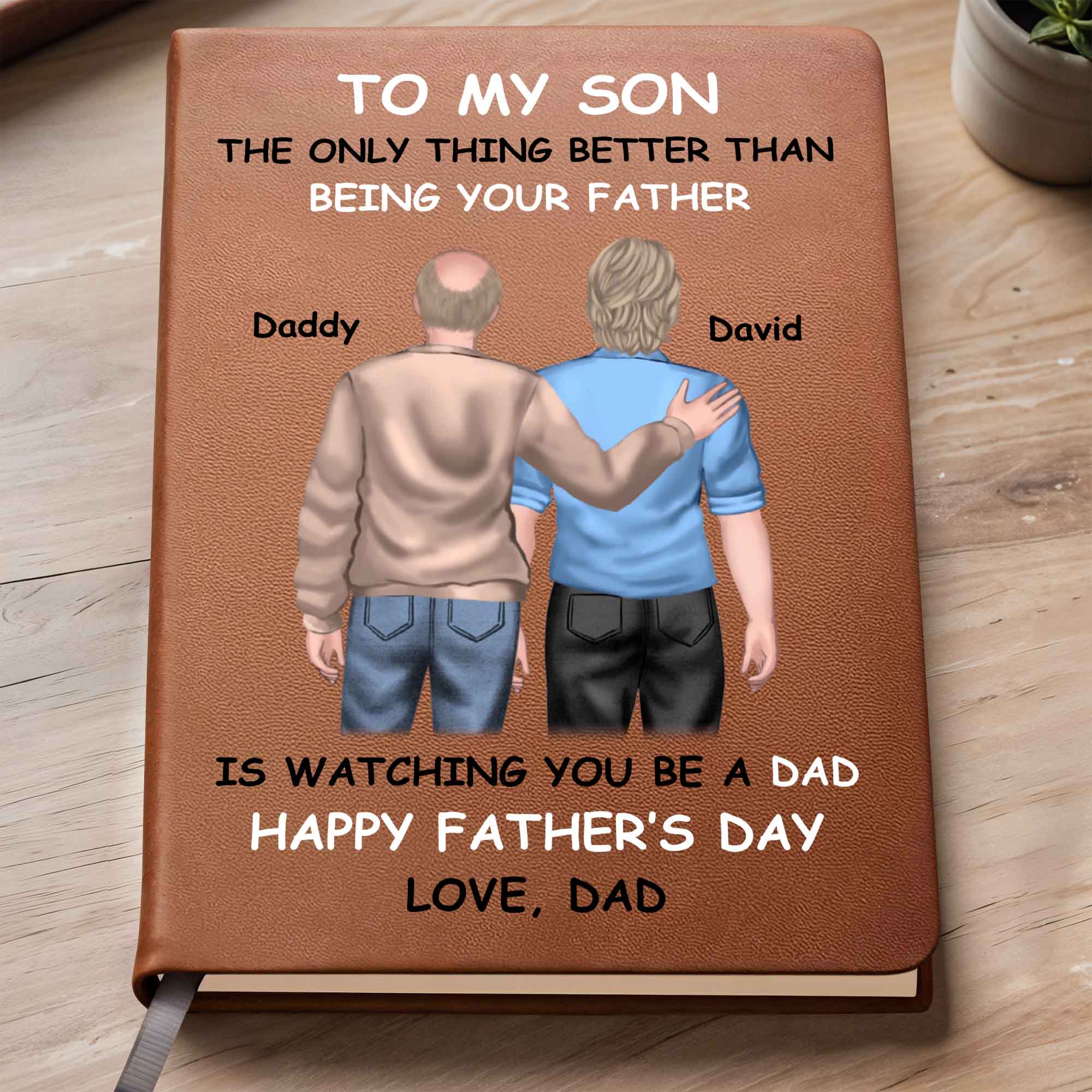 Watching You Be A Dad, Father And Son Standing Together, Personalized ...