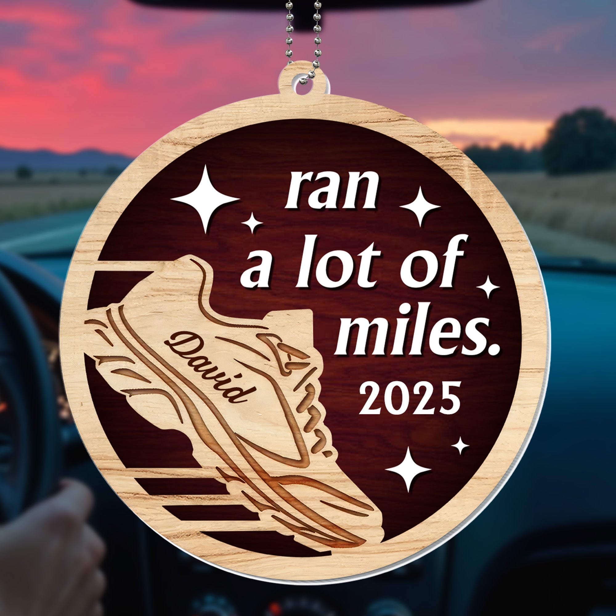 Ran A Lot Of Miles Running Shoe Design, Car Ornament, Gift For Runners ...