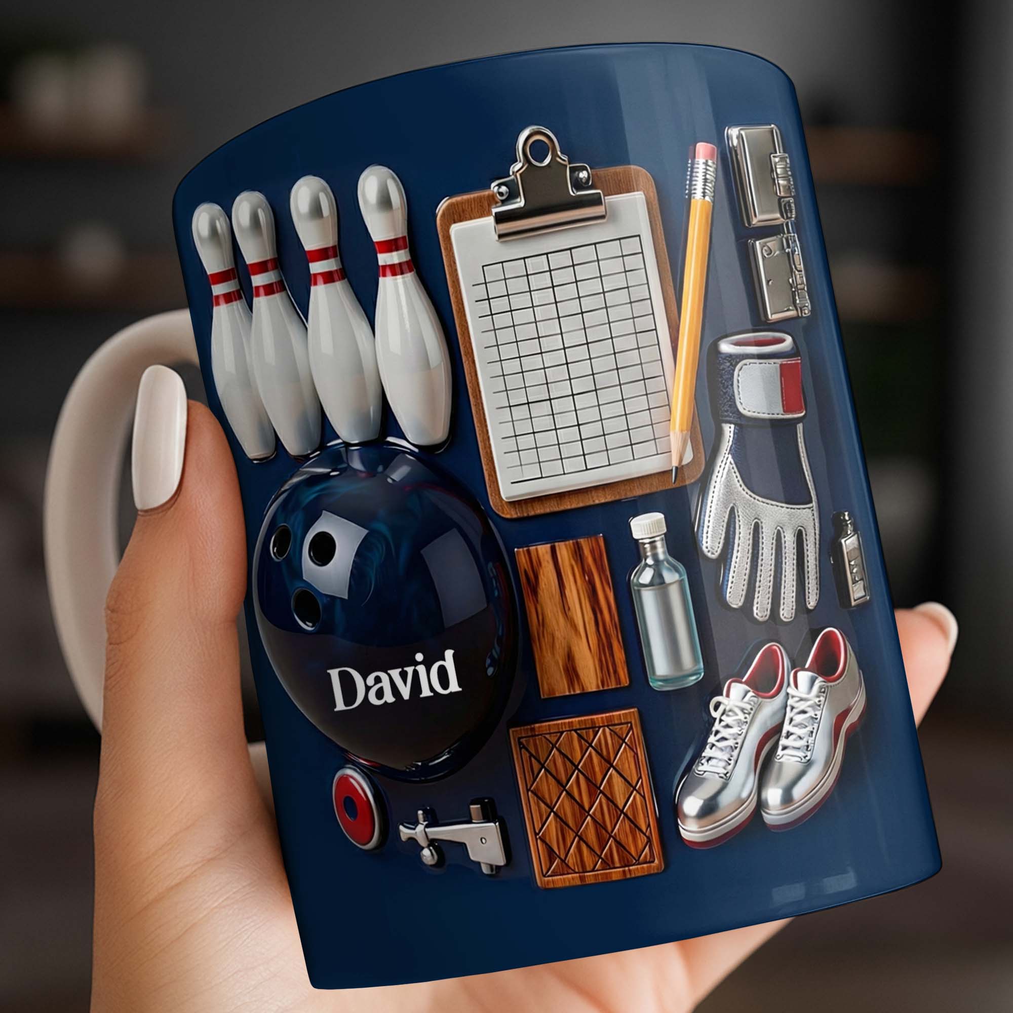 Customizable Bowling Enthusiasts Essential Gear, Personalized Coffee ...