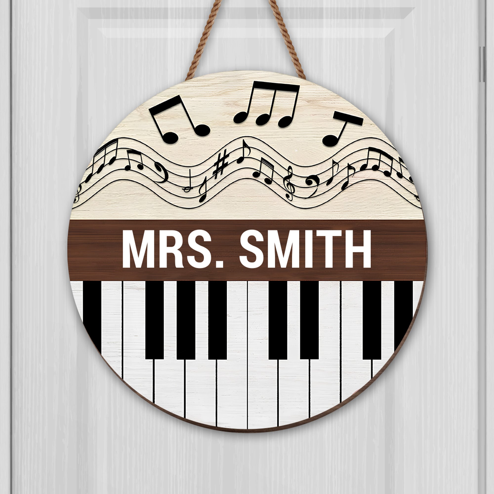 Customizable Wood Sign With Piano Keys And Musical Notes,Personalized ...
