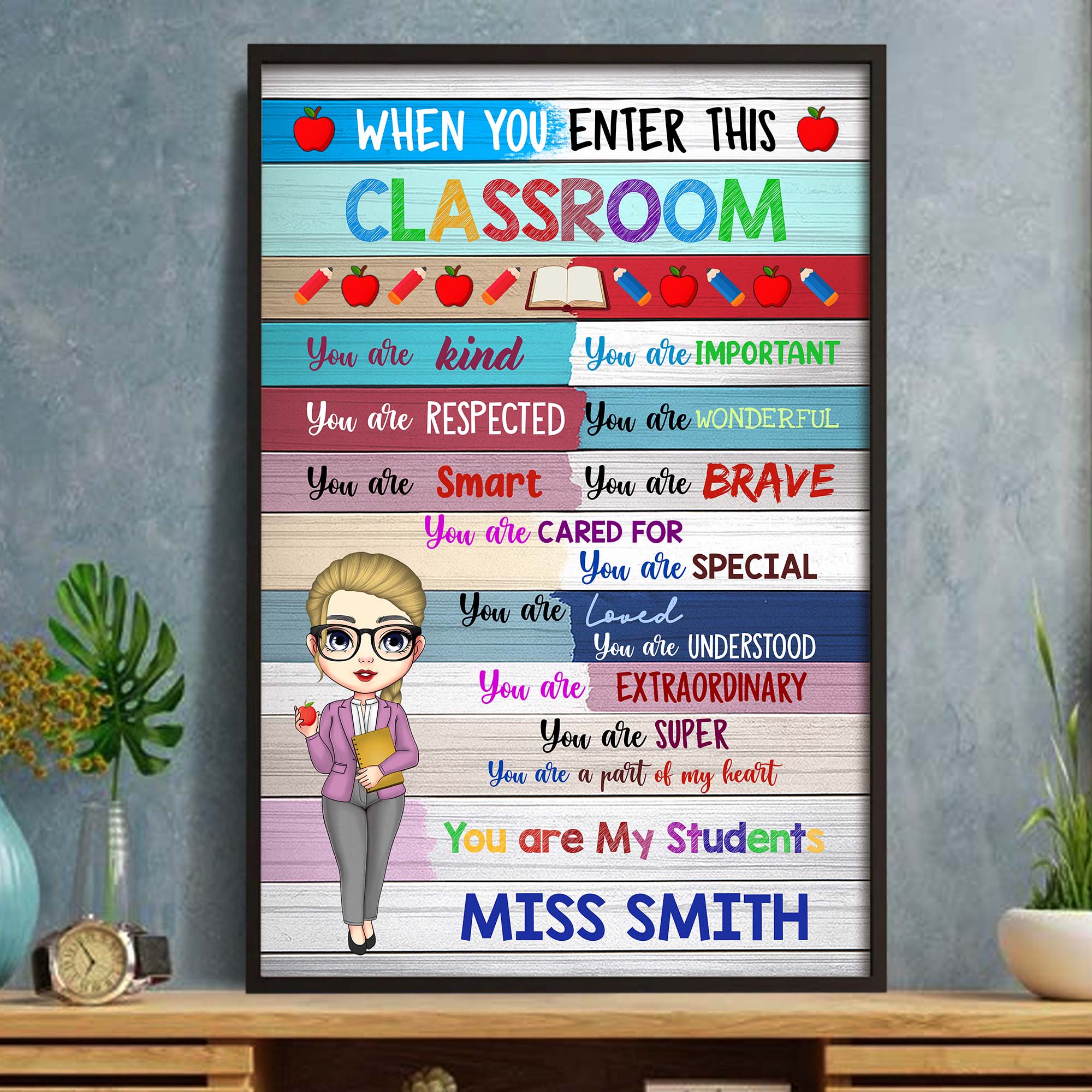When You Enter This Classroom, You Are Kind, Classroom Rules, Gift For ...