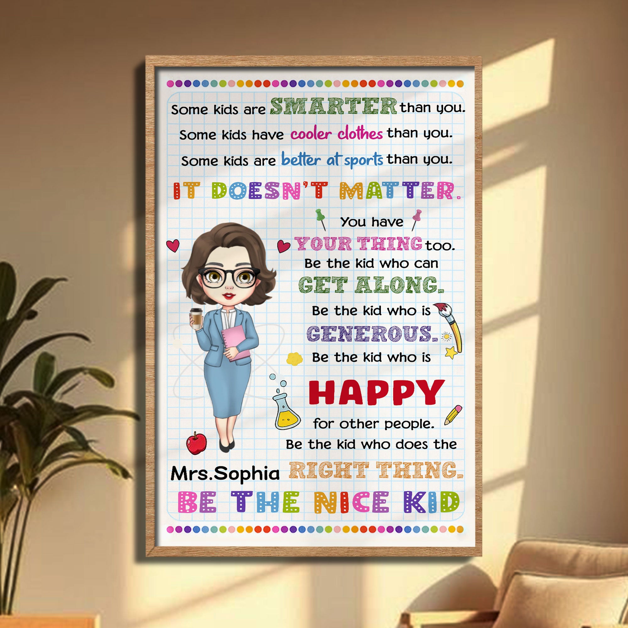 Be The Nice Kid, Be Generous And Happy, Vertical Poster, Gift For ...