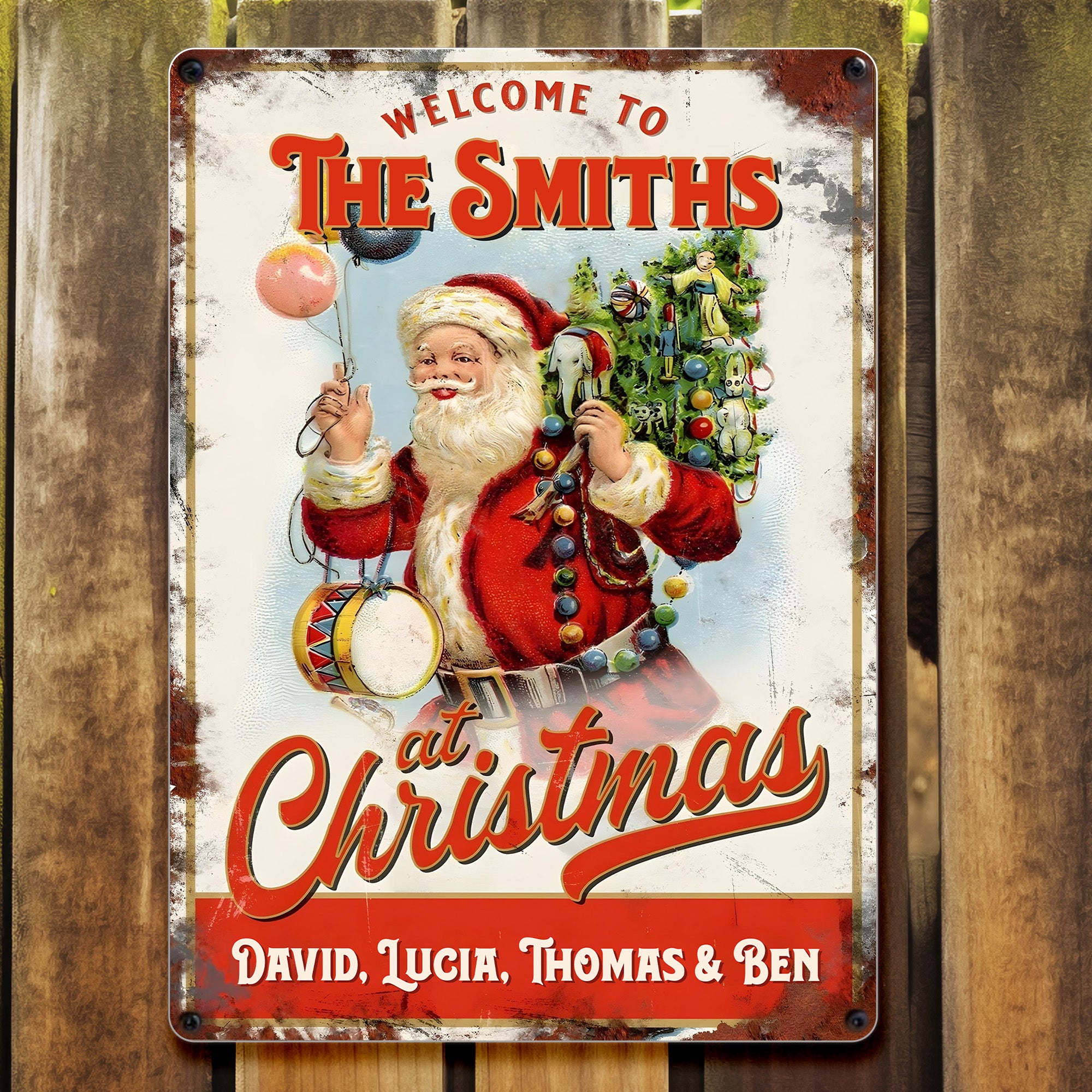 Welcome To The Smiths At Christmas, Personalized Metal Sign, Gift For ...