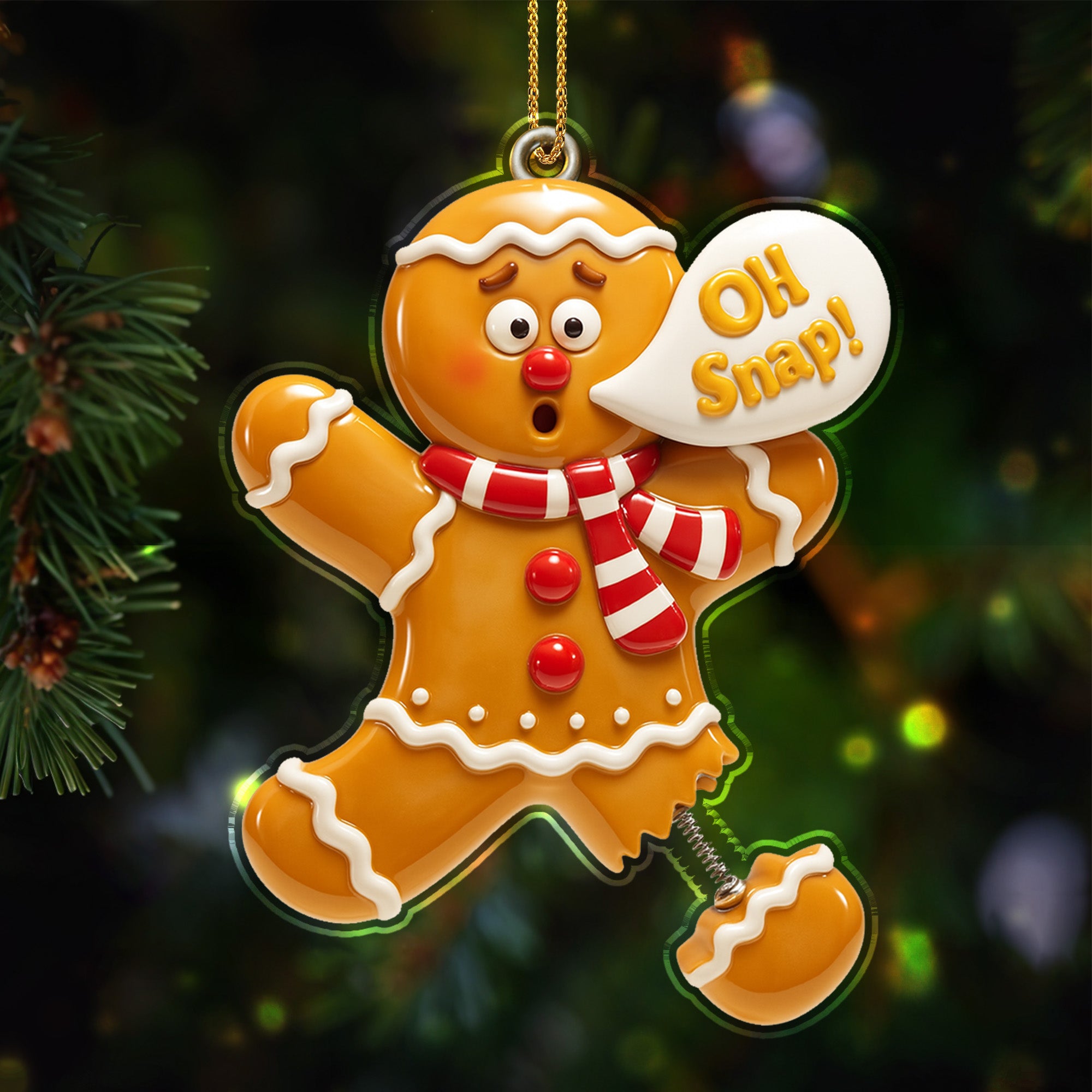 Oh Snap! Broken Leg Gingerbread Man, Personalized Custom Acrylic ...
