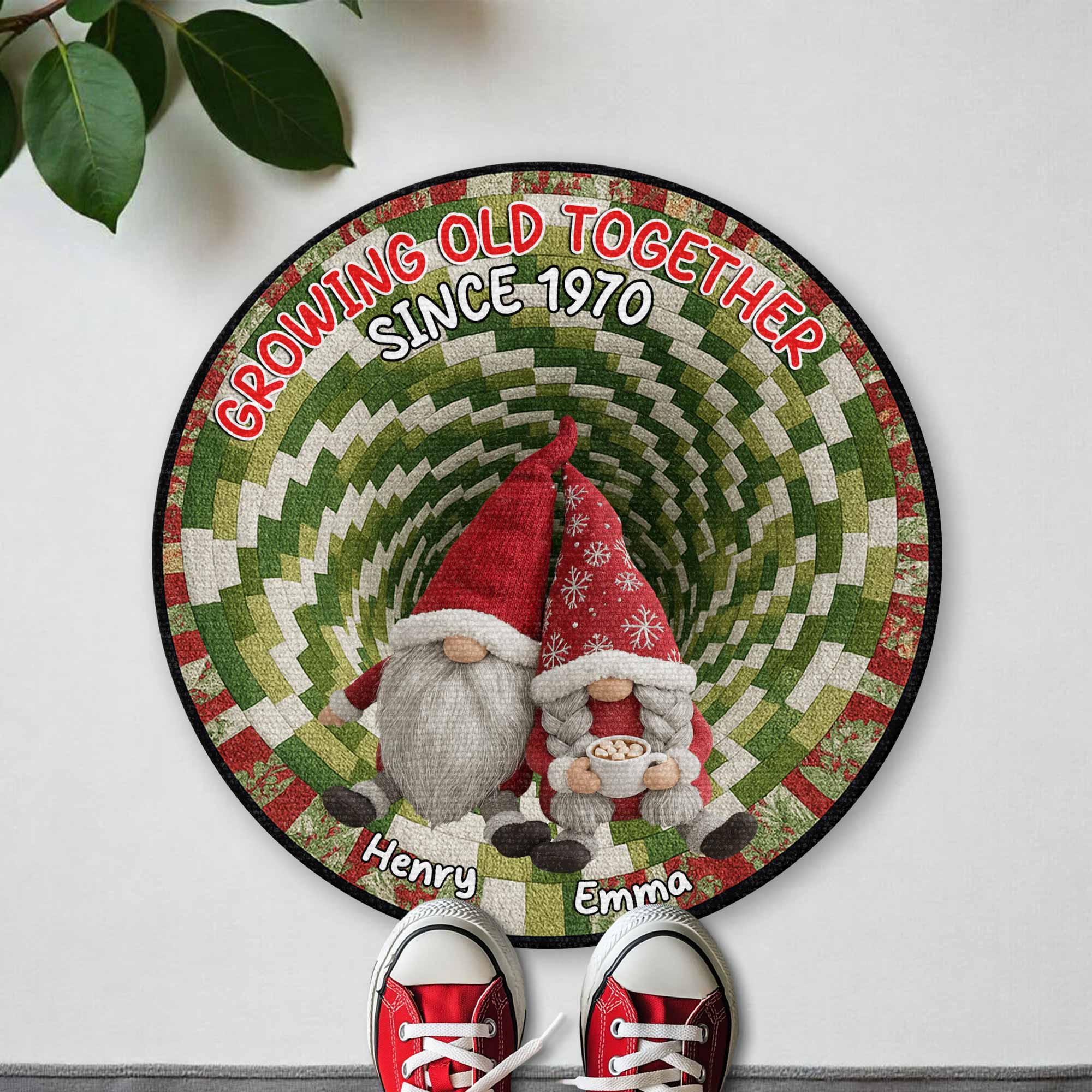 Growing Old Together, Gnomes And Christmas Patterns Doormat, Gift For ...