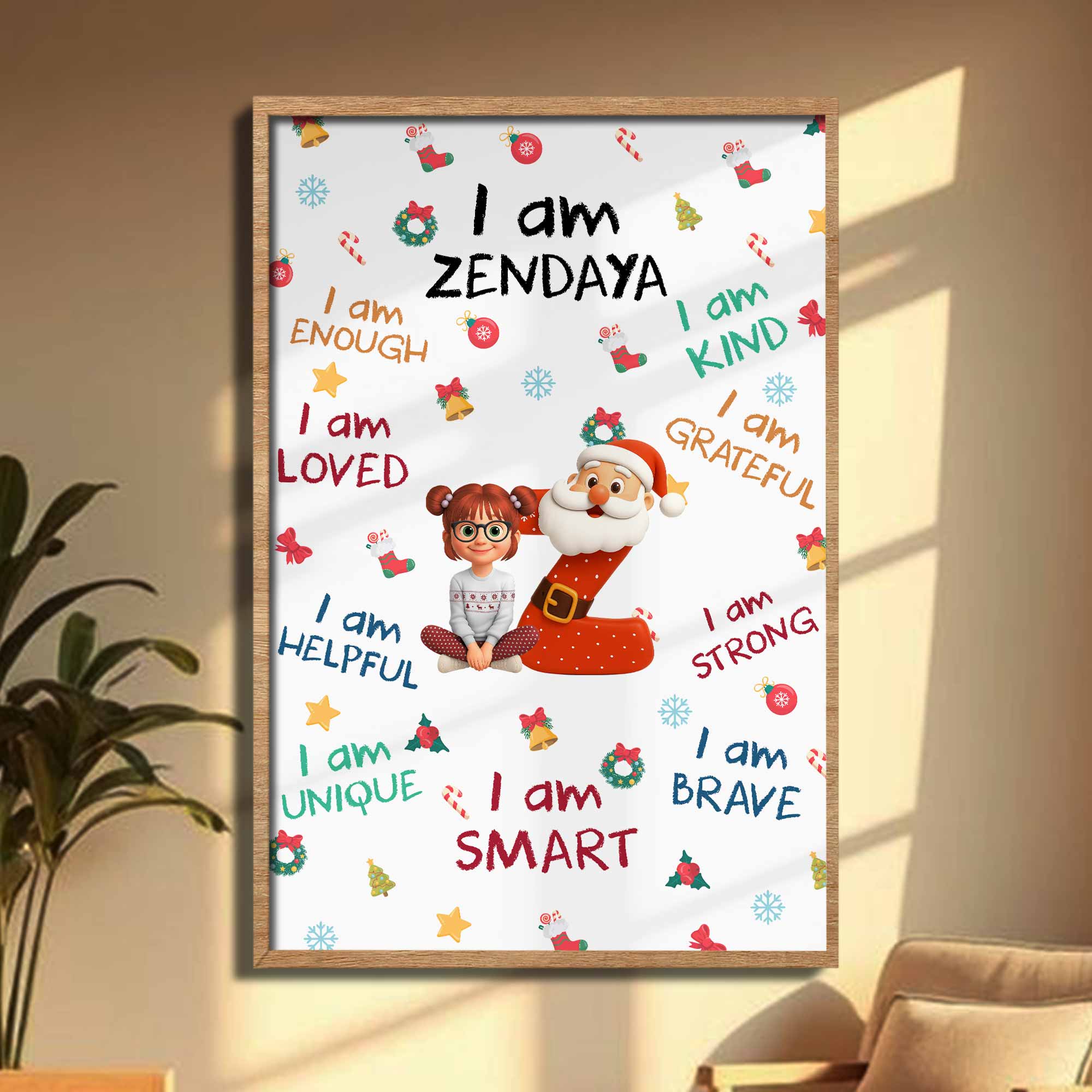 I Am Enough, Loved, Helpful, Unique, Smart Poster,Personalized Custom ...